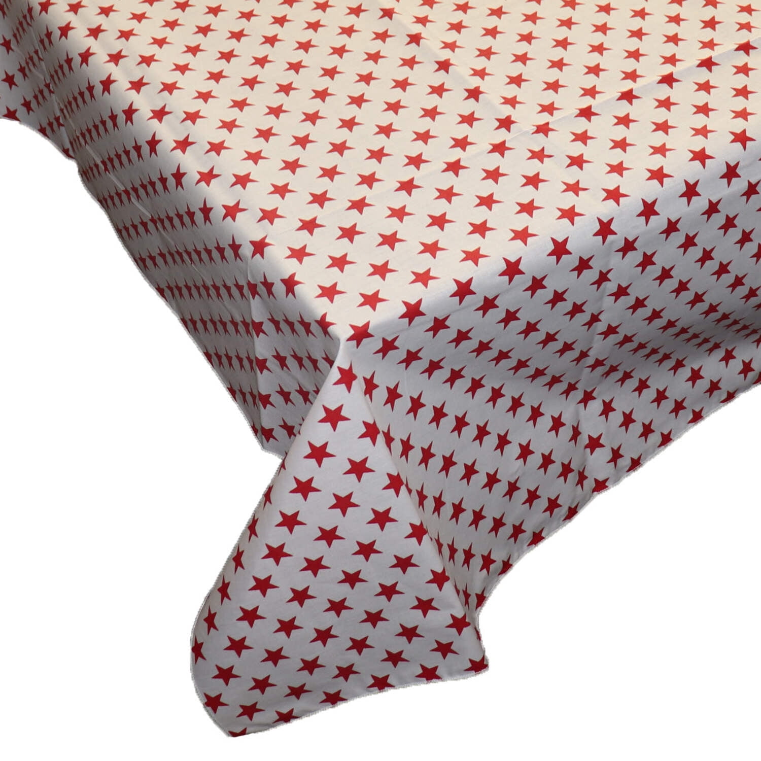 Cotton Tablecloth Stars Print Red on White - Walmart.com