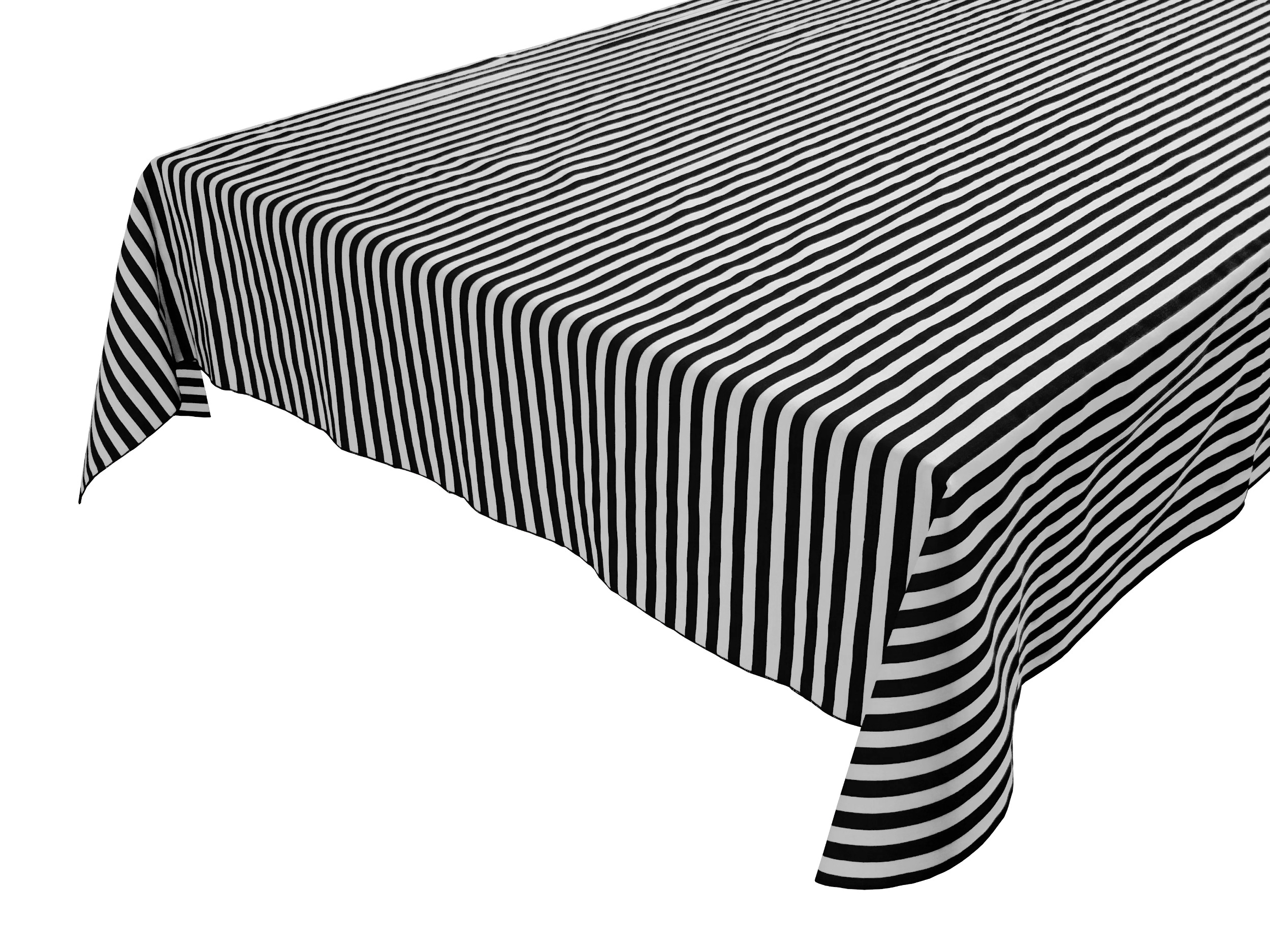 Cotton Tablecloth Stripes Print / Half Inch Wide Stripe Black and White ...