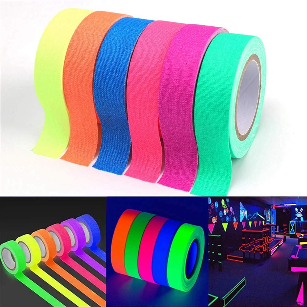 Cotton Tapes Neon Tape Warning Neon Tape UV Tape Stage Props Wedding ...