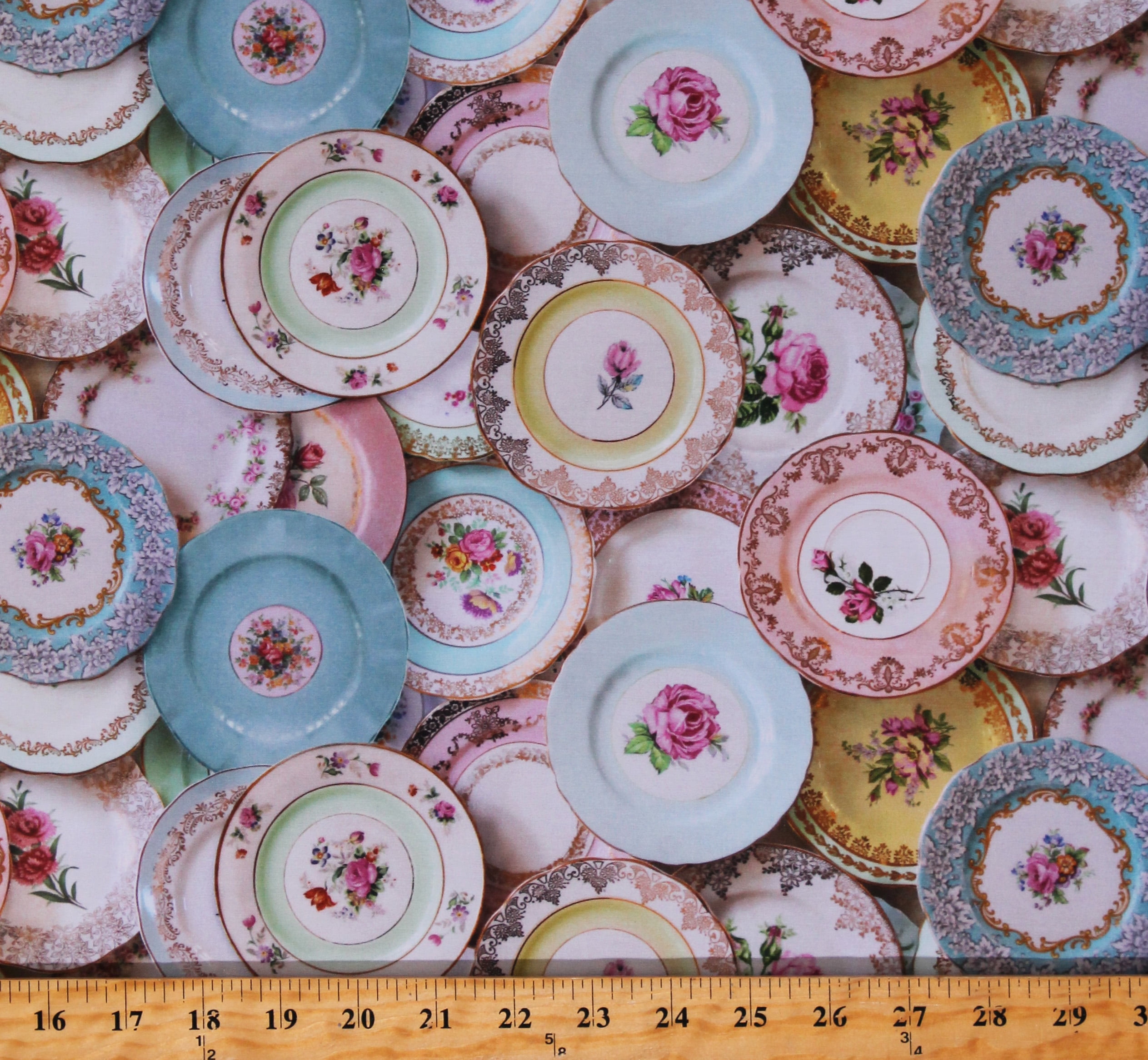 Cotton Tea Plates Tea Party Dishes Platters Saucers Fancy Tea For Two ...