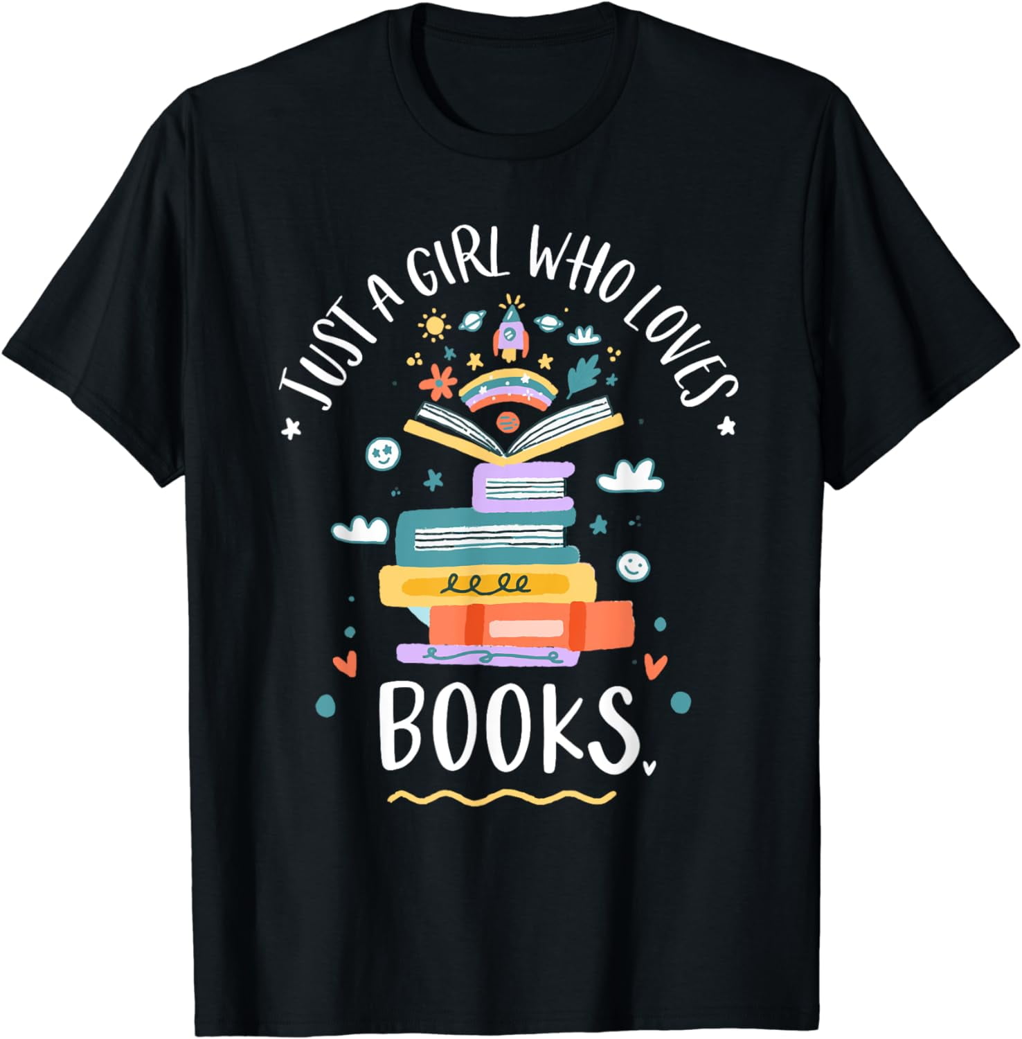 Cotton Tee Just A Girl Who Loves Books Gifts For Bookworm T-Shirt ...
