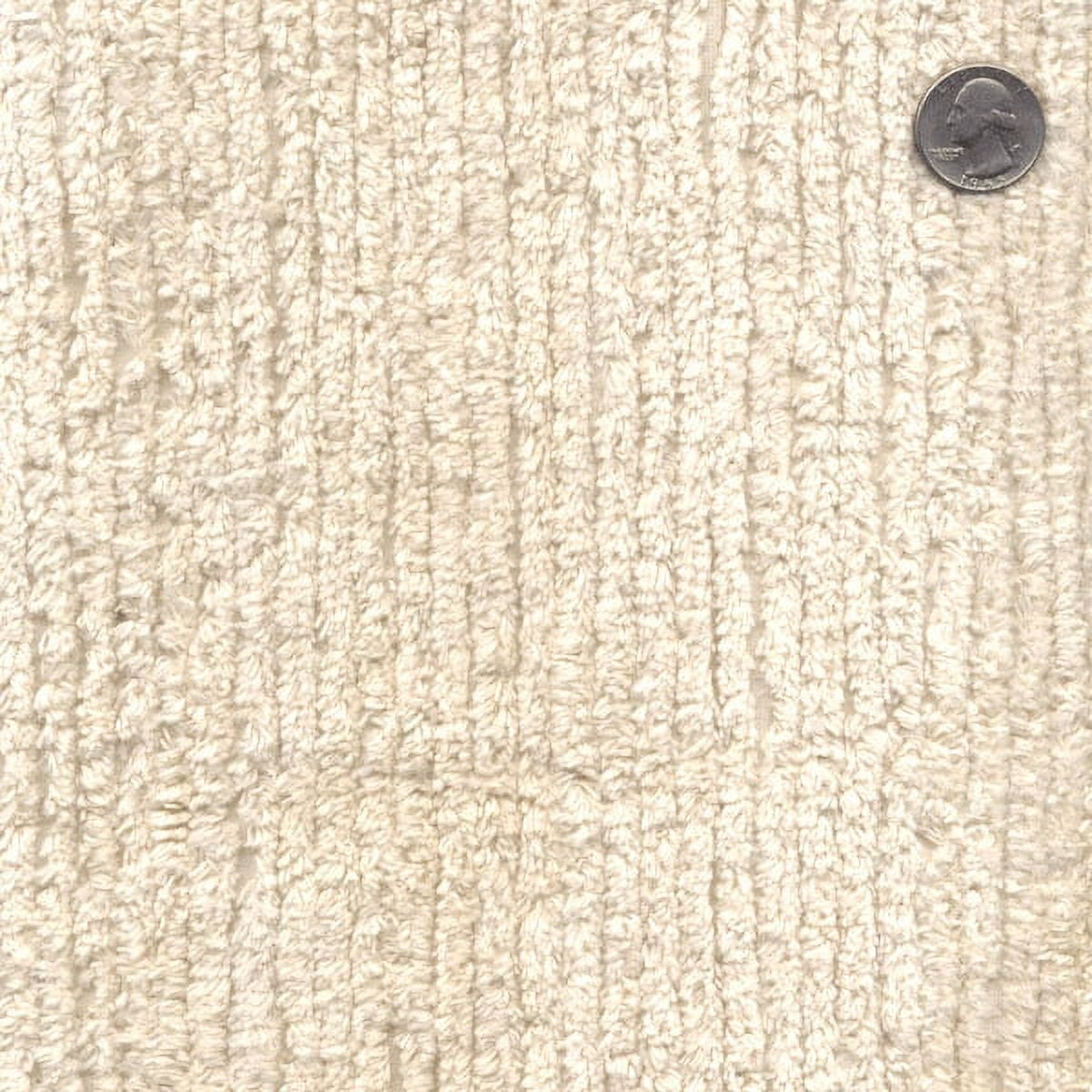 Cotton Terry Chenille Fabric by the Yard - Natural (Cream/Ivory ...