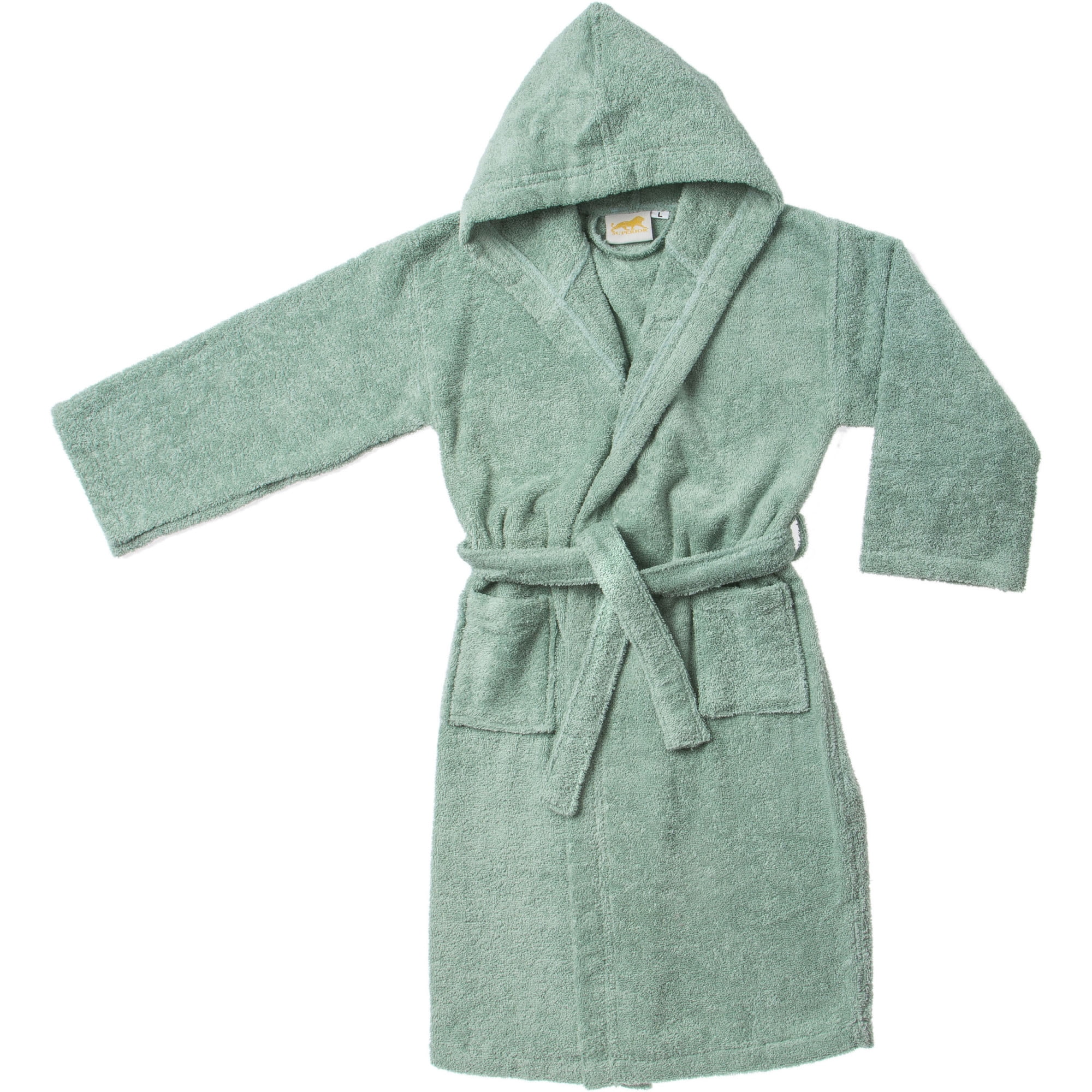 Cotton Terry Kids Unisex Bath Robe, Small/Medium, Sage - Walmart.com