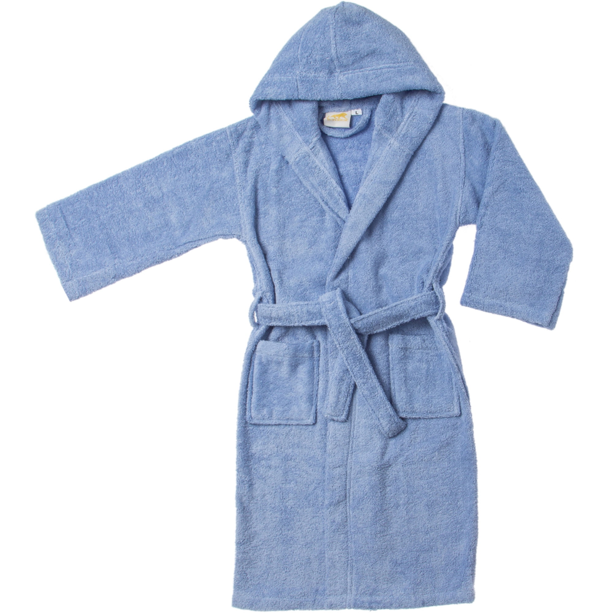 Cotton Terry Children's Unisex Hooded Bath Robe, Large, Blue - Walmart.com