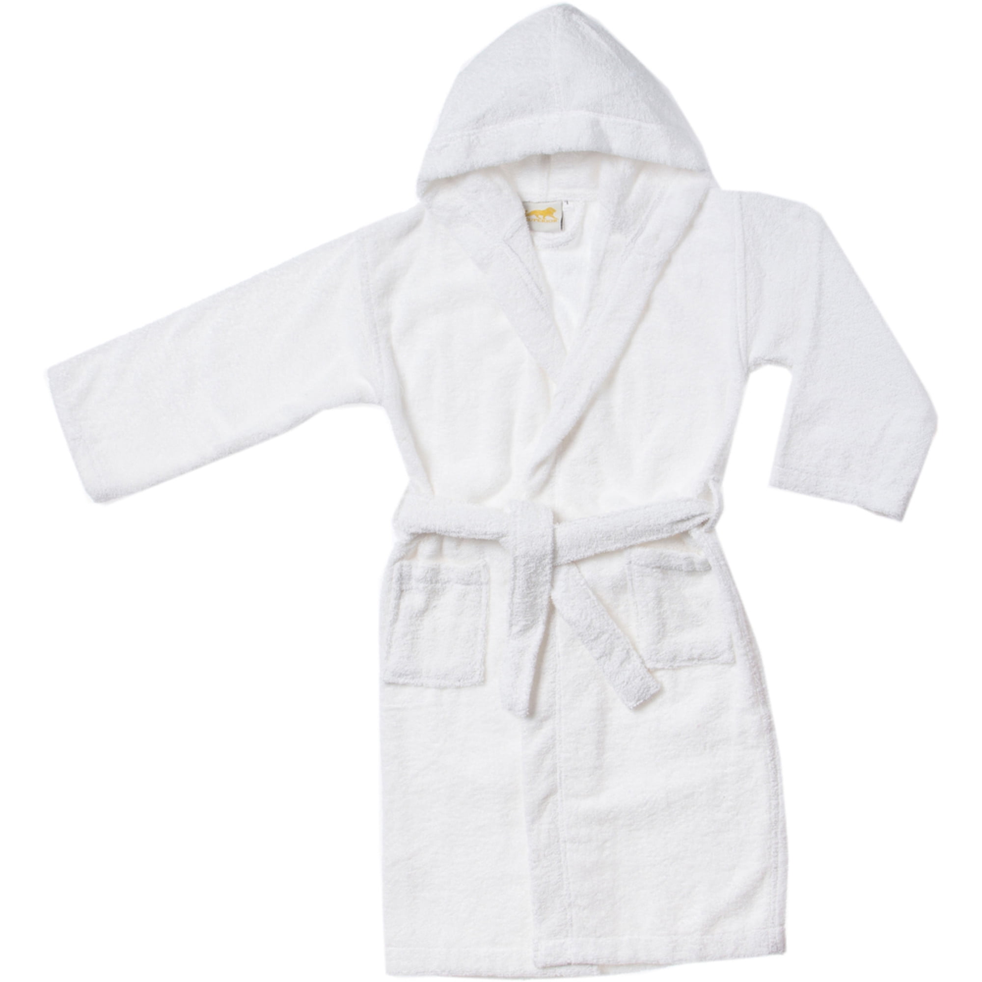 Cotton Terry Kids Unisex Hooded Bath Robe, Large, White - Walmart.com