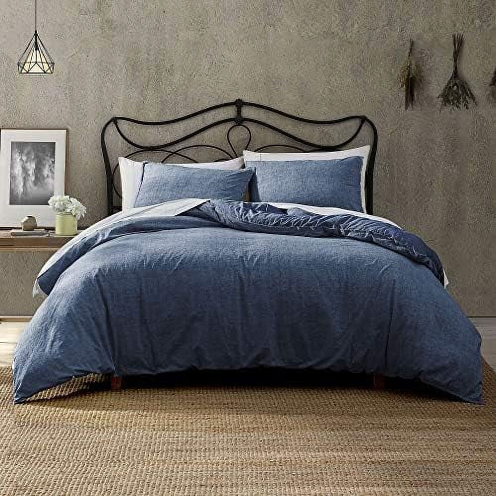 Cotton Texture Printed Comforter Set, Denim, Twin/Twin XL - Walmart.com