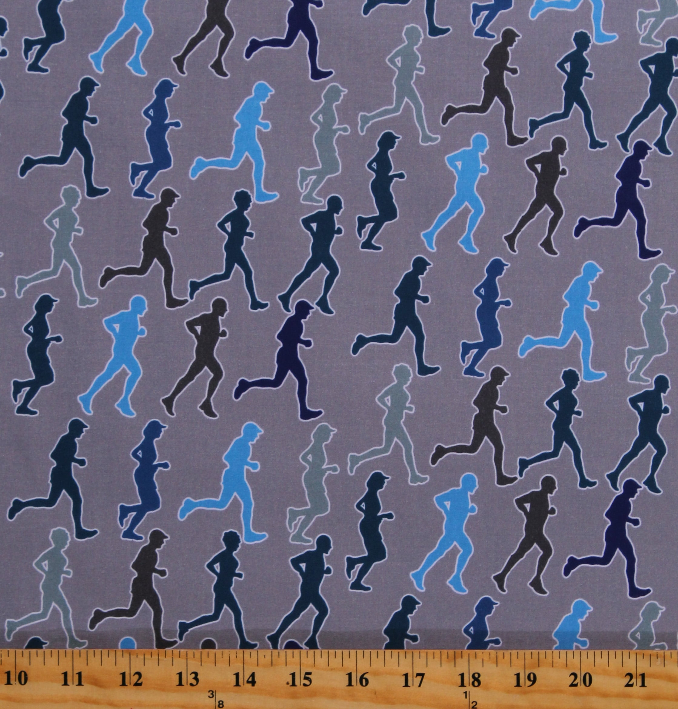 Cotton The Runners People Running Jogging Cross Country Blue ...