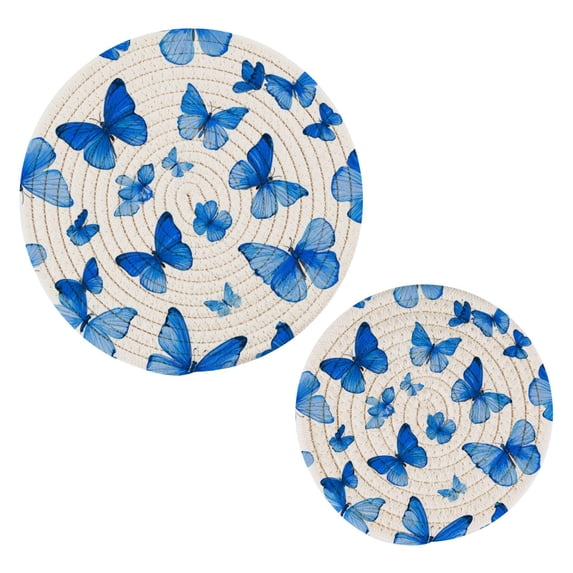 Cotton Thread Weave Hot Pot Holders Multi-use Hot Mats Non-Slip ...
