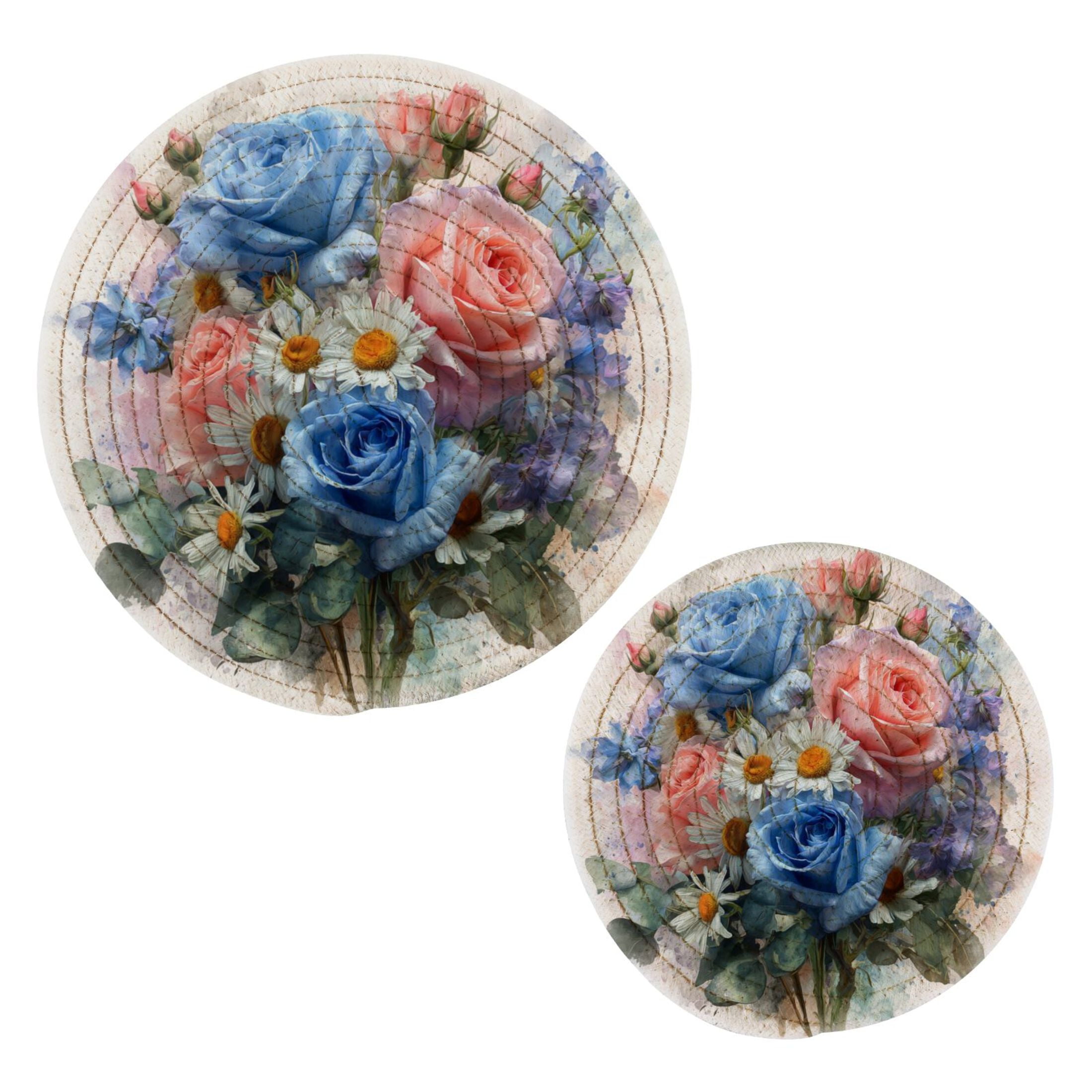 Cotton Thread Weave Hot Pot Holders Multi-use Hot Mats Non-Slip ...