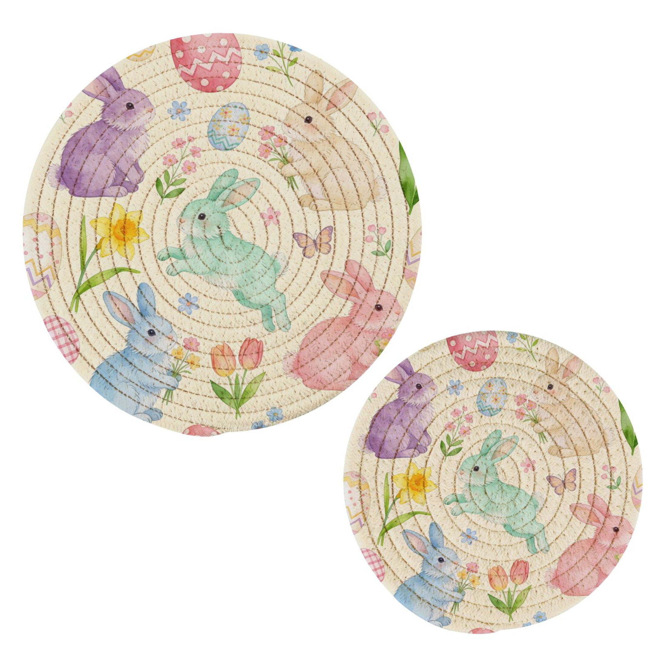 Cotton Thread Weave Hot Pot Holders Multi-use Hot Mats Non-Slip ...