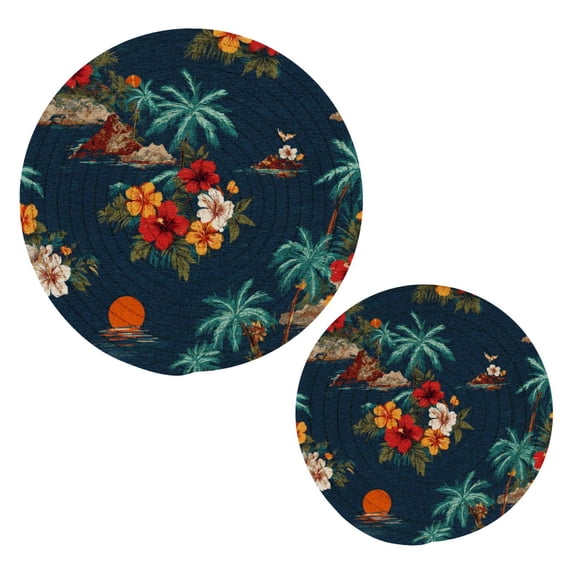 Cotton Thread Weave Hot Pot Holders Multi-use Hot Mats Non-Slip ...