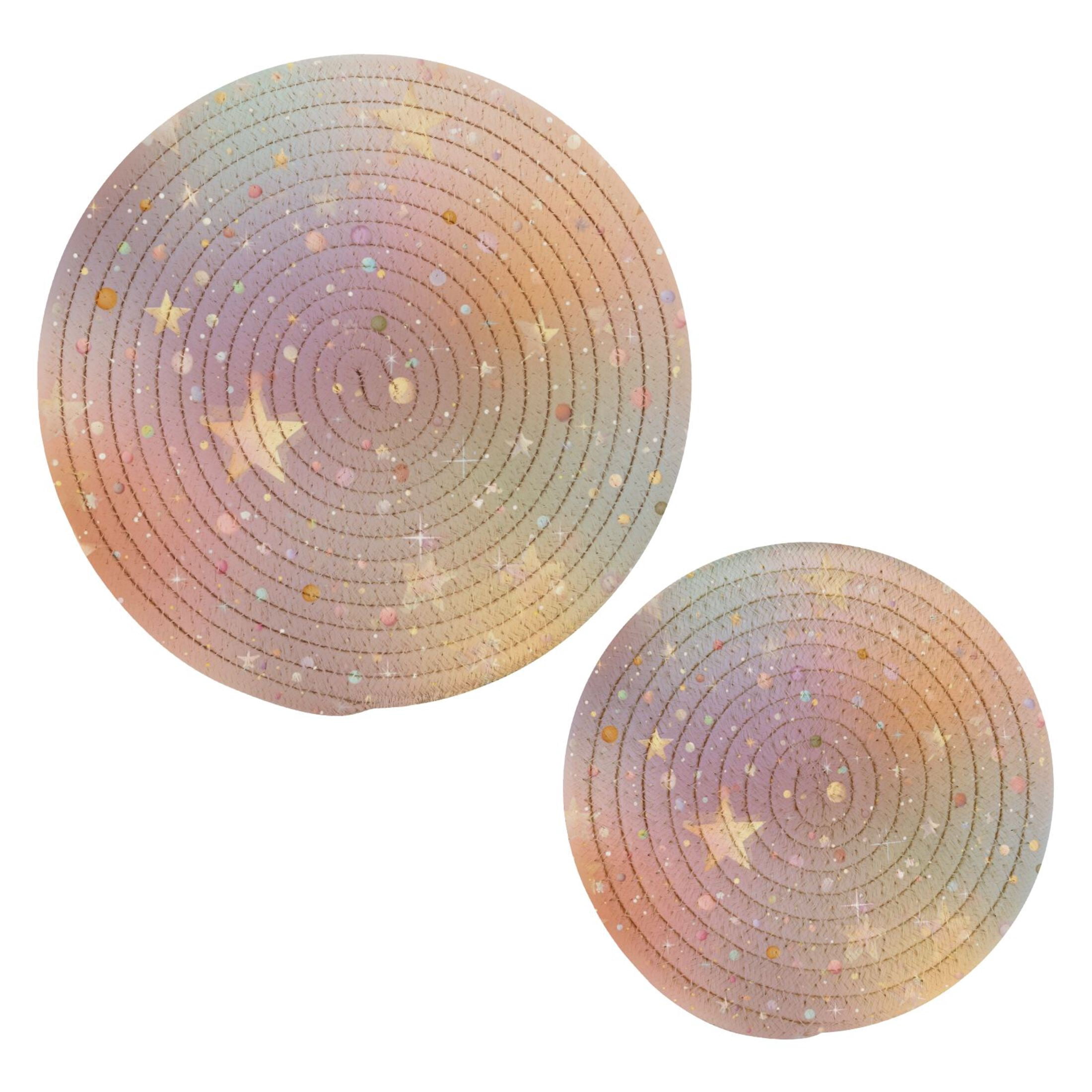 Cotton Thread Weave Hot Pot Holders Multi-use Hot Mats Non-Slip ...