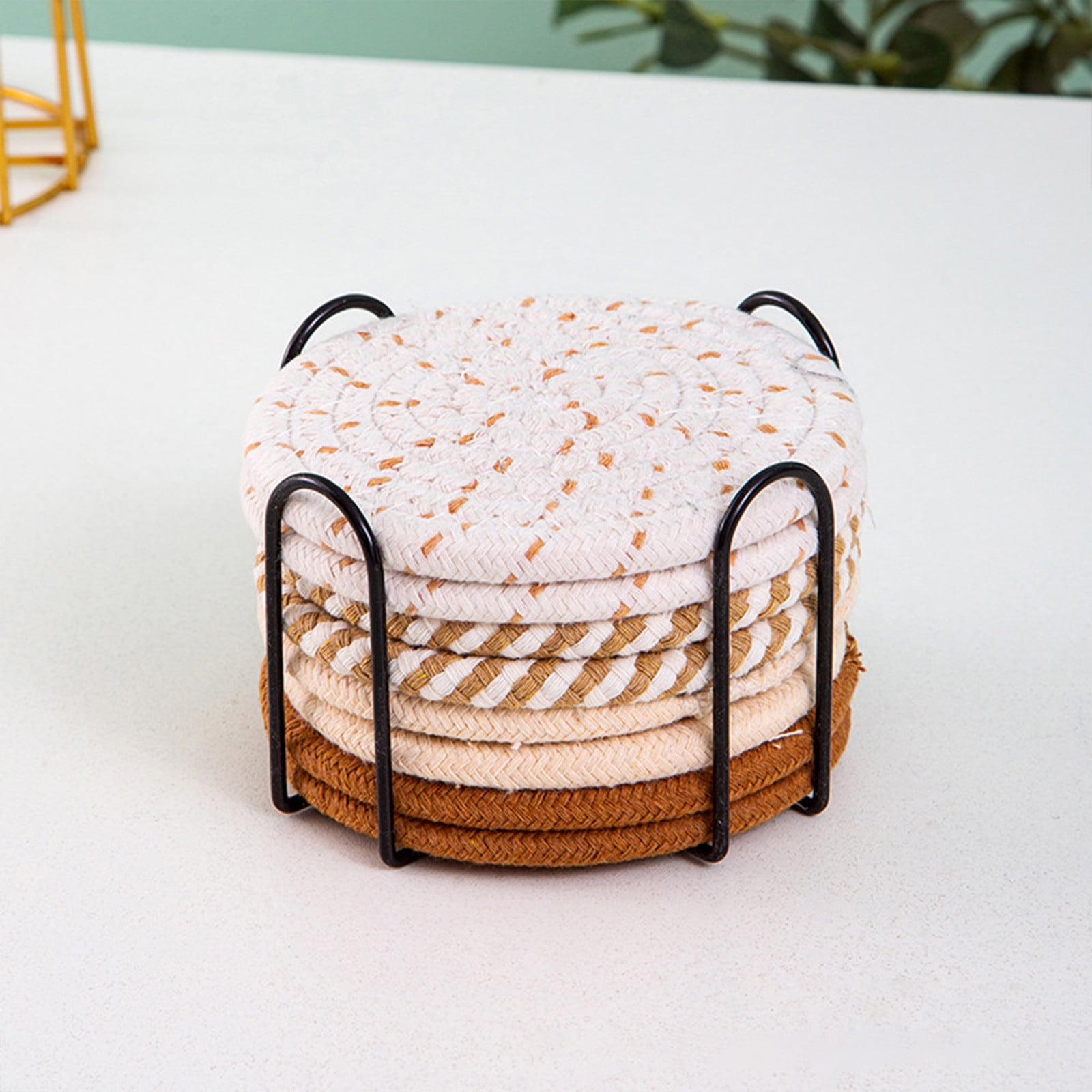 Cotton Thread Woven Pot Mats | 4.3-Inch Circular Meal & Table ...