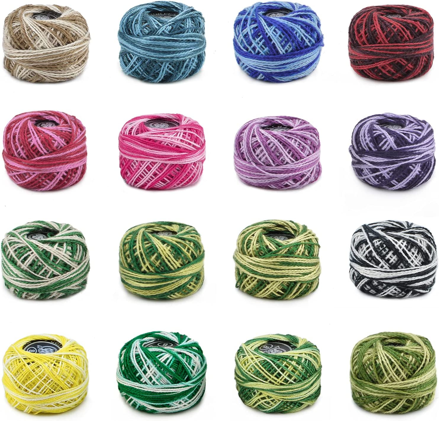Cotton Threads, 16 Balls Embroidery Floss Cotton Yarn Threads for ...