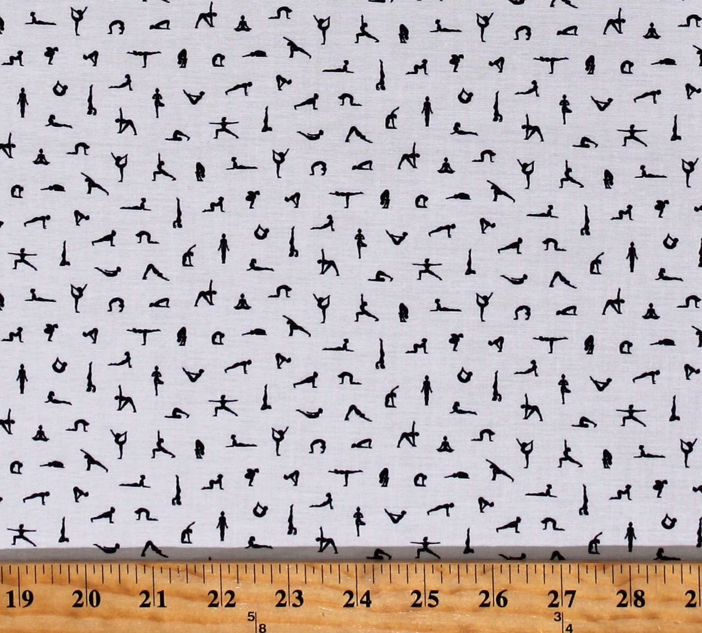 Cotton Tiny Yoga Poses Stretches People Stretching Mini Medley White ...