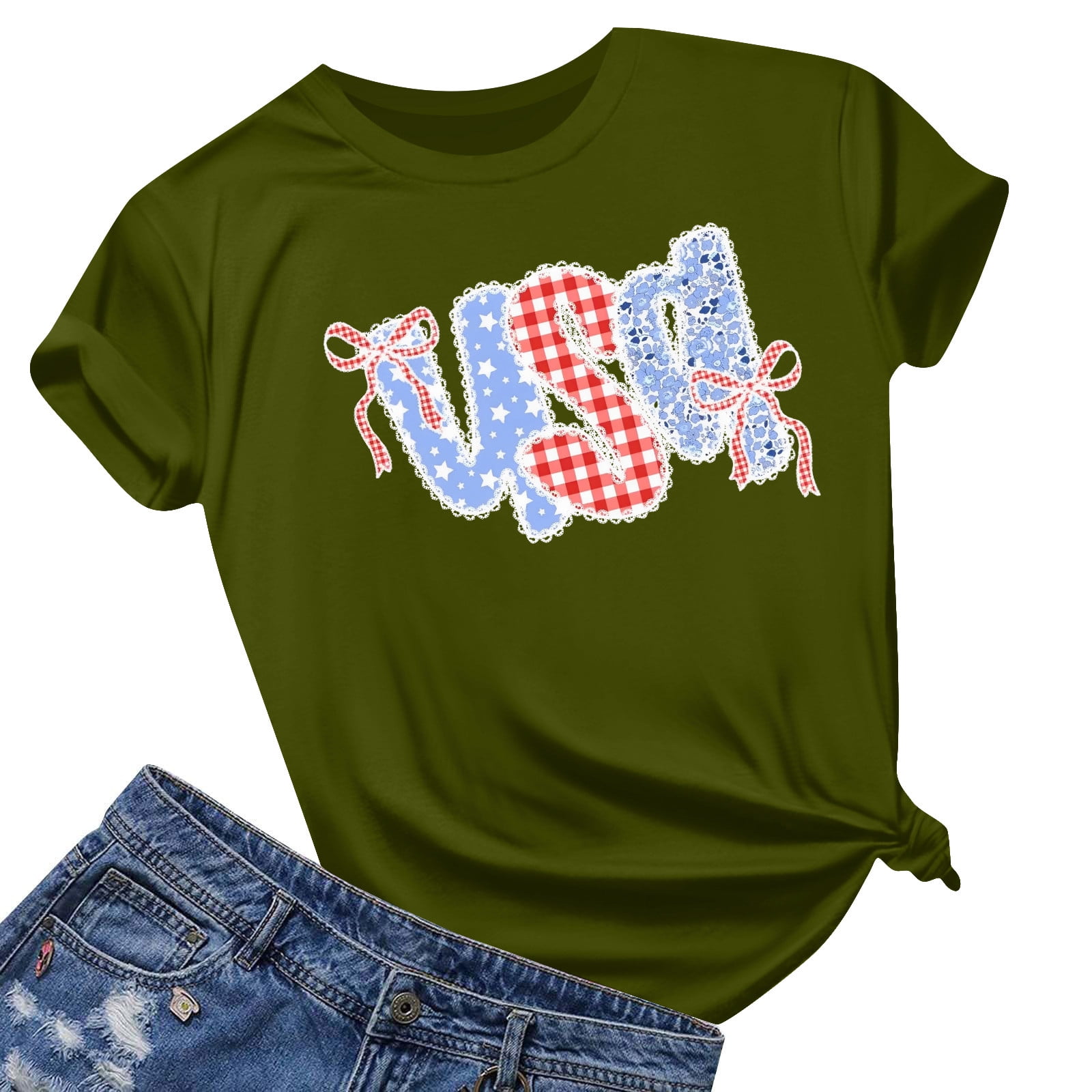 Cotton Tops for Women, Trendy Printed Versatile T-Shirt Layering ...