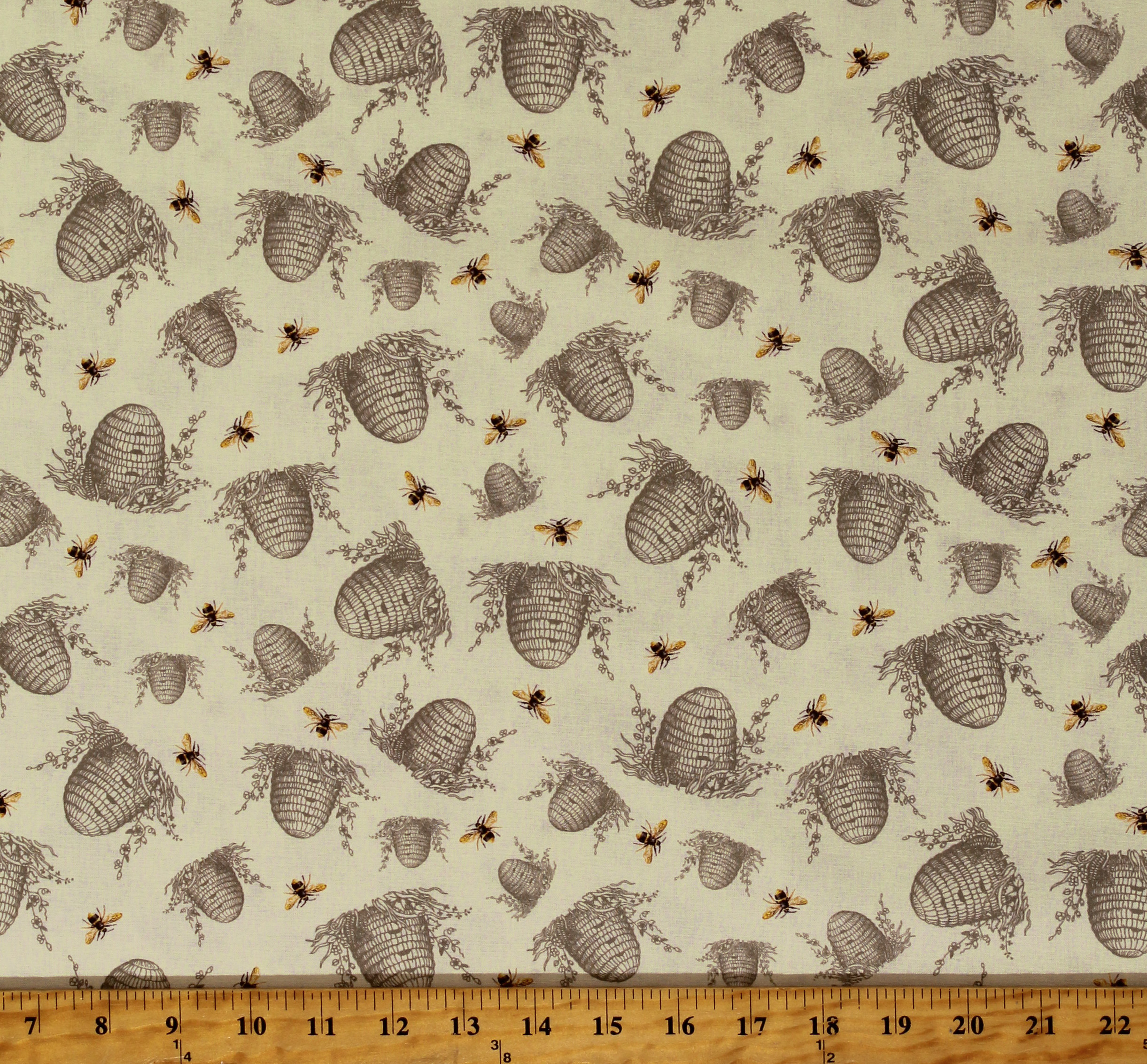 Cotton Tossed Bee Hive Honey Bee Farm Honeybee Hives Beige Cotton ...