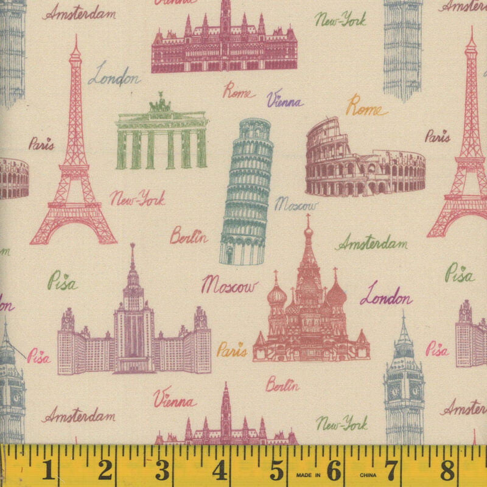 Cotton Travel European Landmarks Famous Buildings Eiffel Tower Pisa ...