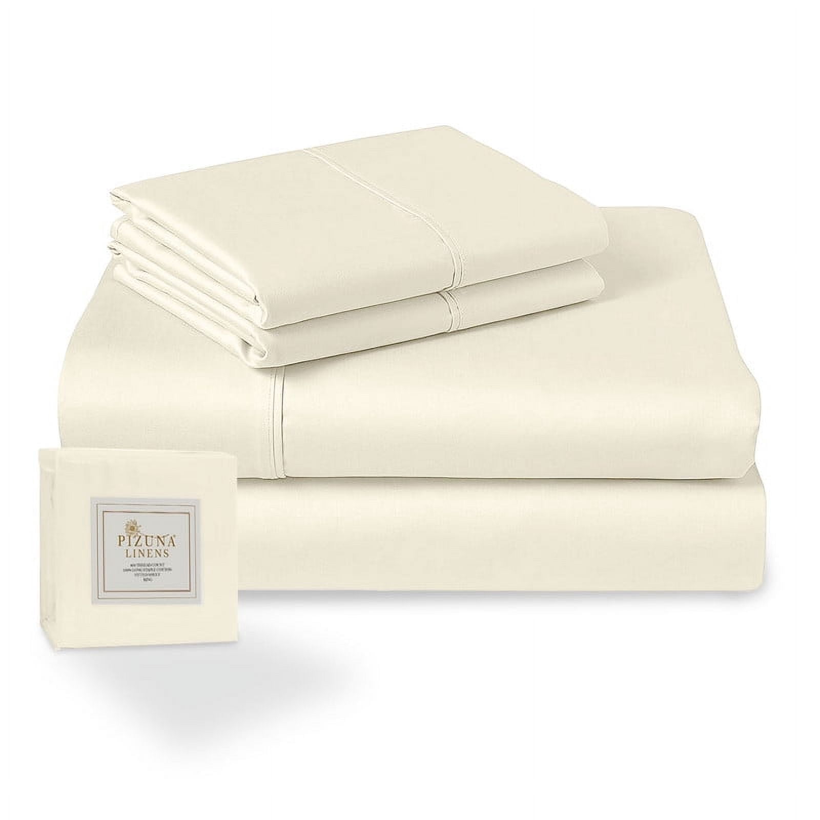 Cotton Twin Xl Flat Sheet New Ivory, 1Pc 100% Long Staple Cotton Flat ...