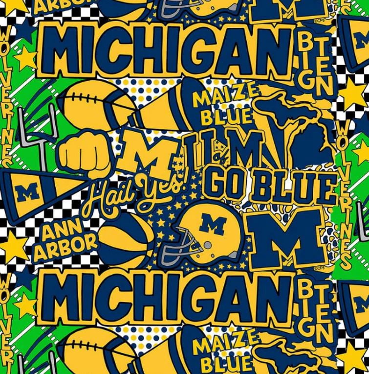 Cotton University of Michigan U of M Wolverines Artwork by Corey Paige ...