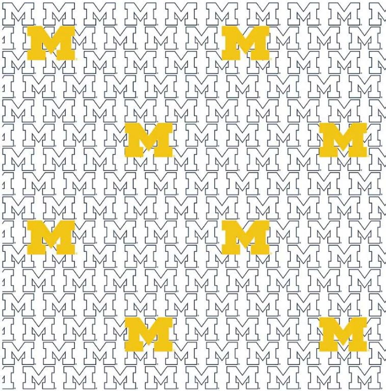 Cotton University of Michigan U of M Wolverines White Black Letter ...