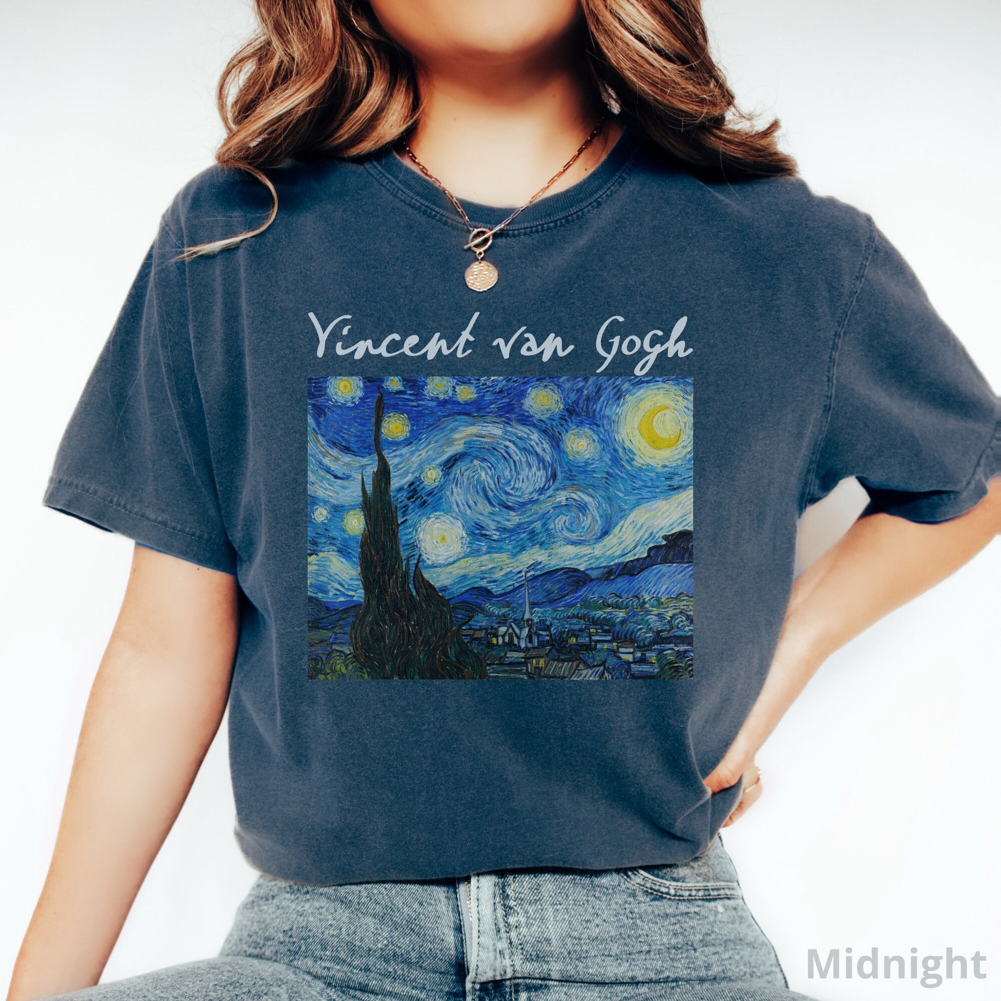 Cotton Van Gogh Shirt Starry Night Aesthetic TShirt Classical Art Tee ...