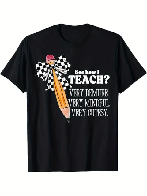 Cotton Very Cutesy Teacher Men Women T Shirt, For Educators - Walmart.com