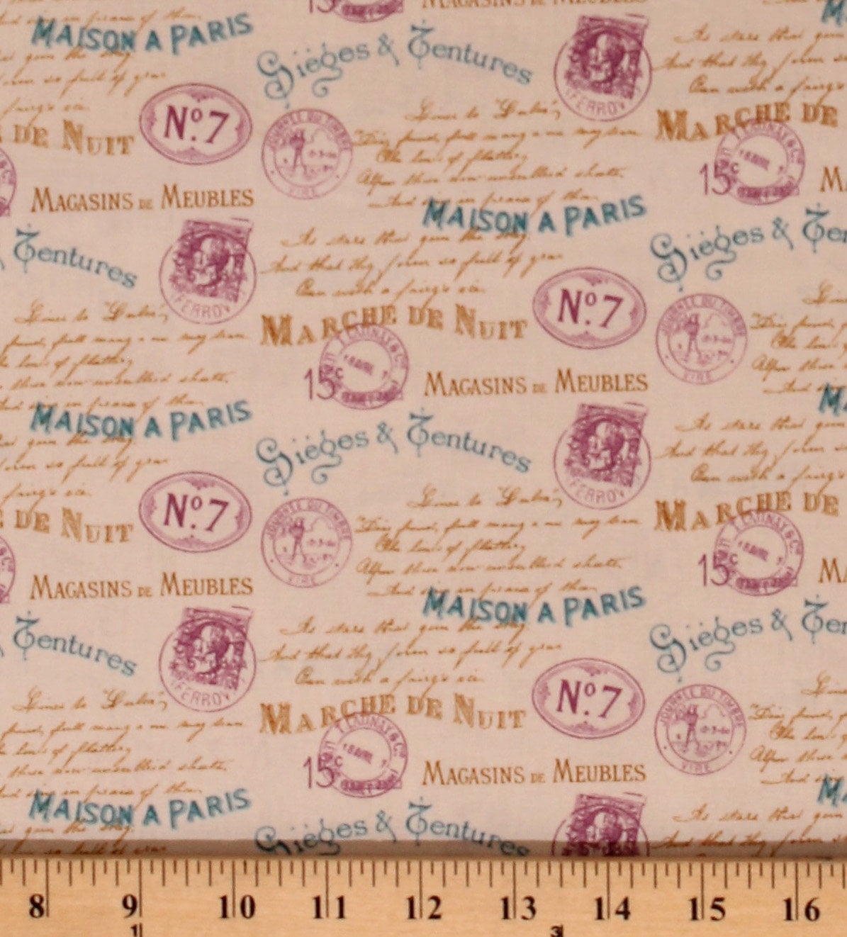 Cotton Vintage Stamps Mailing Letters Paris Writing Postage Cotton ...