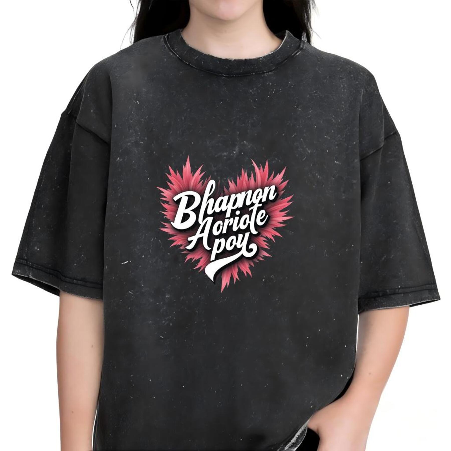 Cotton Vintage Washed Short Sleeve T-Shirt for Women - Casual Black Tee ...
