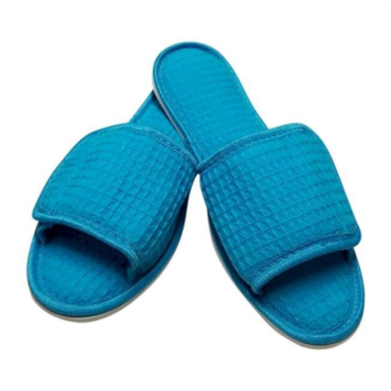 Cotton Waffle Spa Slipper, Tropical Blue - 6-7 Small - Walmart.com