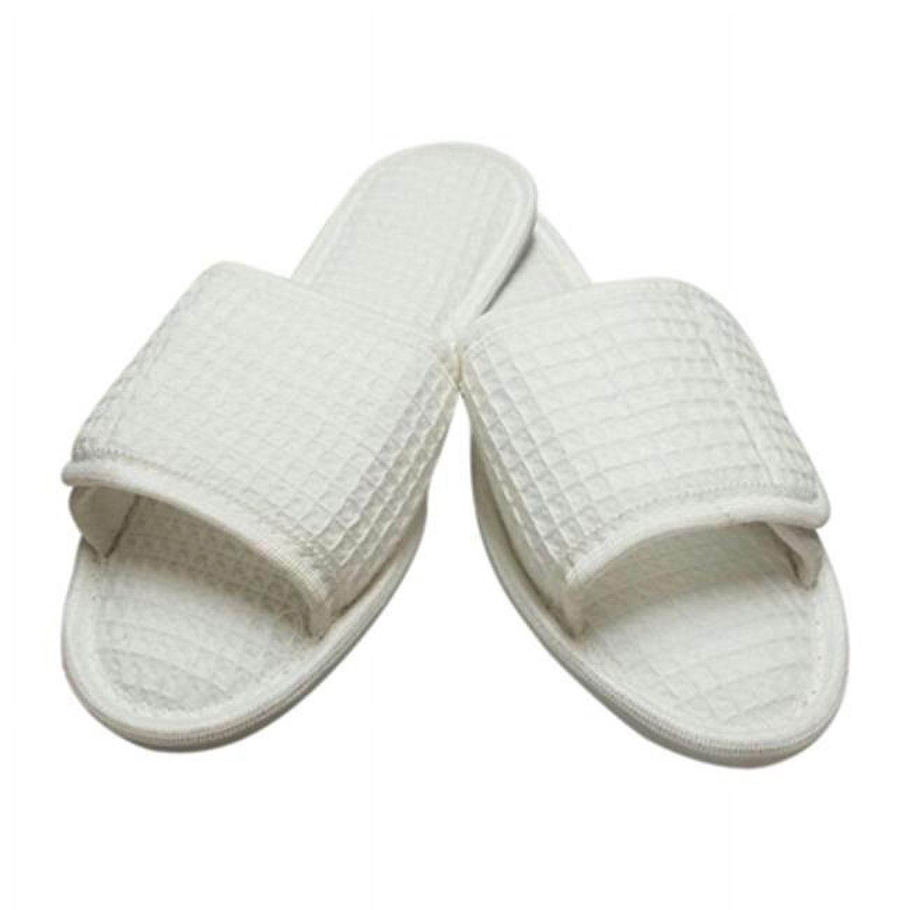 Cotton Waffle Spa Slipper, White - 10-11 Extra Large - Walmart.com
