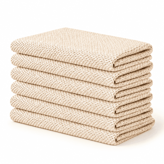 Cotton Waffle Weave Kitchen Dish Cloths Ultra Soft Absorbent Quick ...