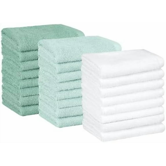 Cotton Washcloths for Bathroom, Fast Drying, Extra Absorbent, 12 x 12 ...
