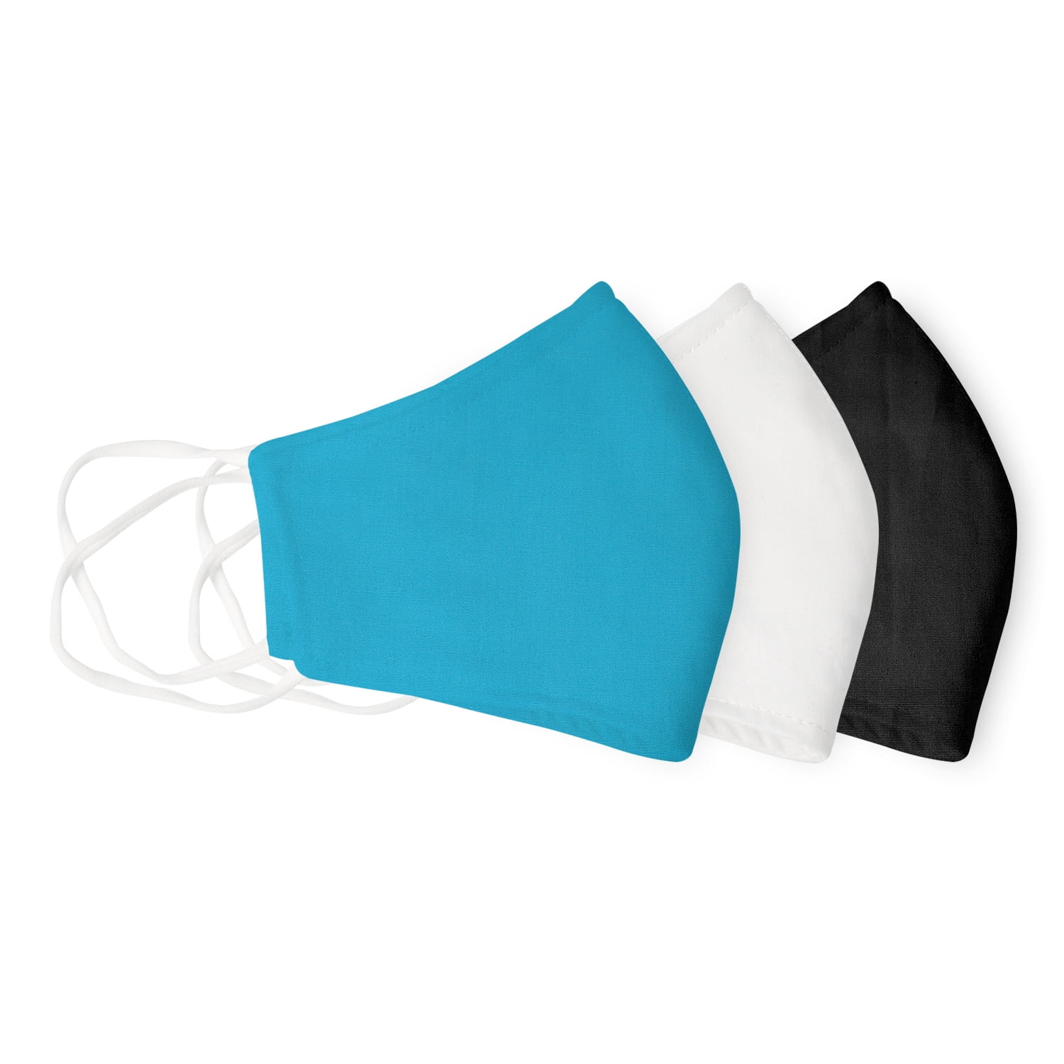 Cotton White Black Turquoise Cloth Face Mask Nose Clip Filter Pocket ...