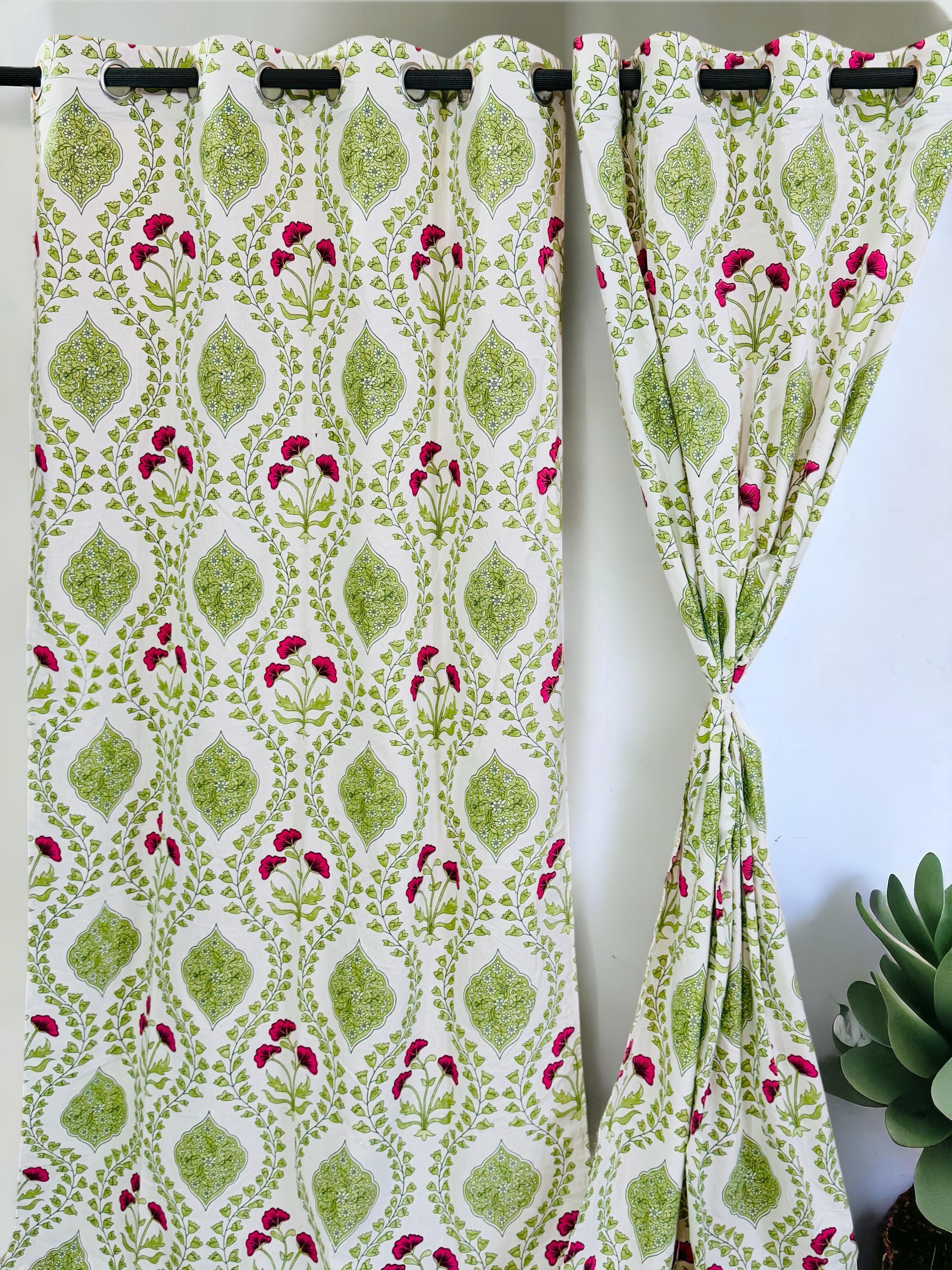 Cotton Window Curtains – Boho Multicolor Design – 2 Panels – Premium ...
