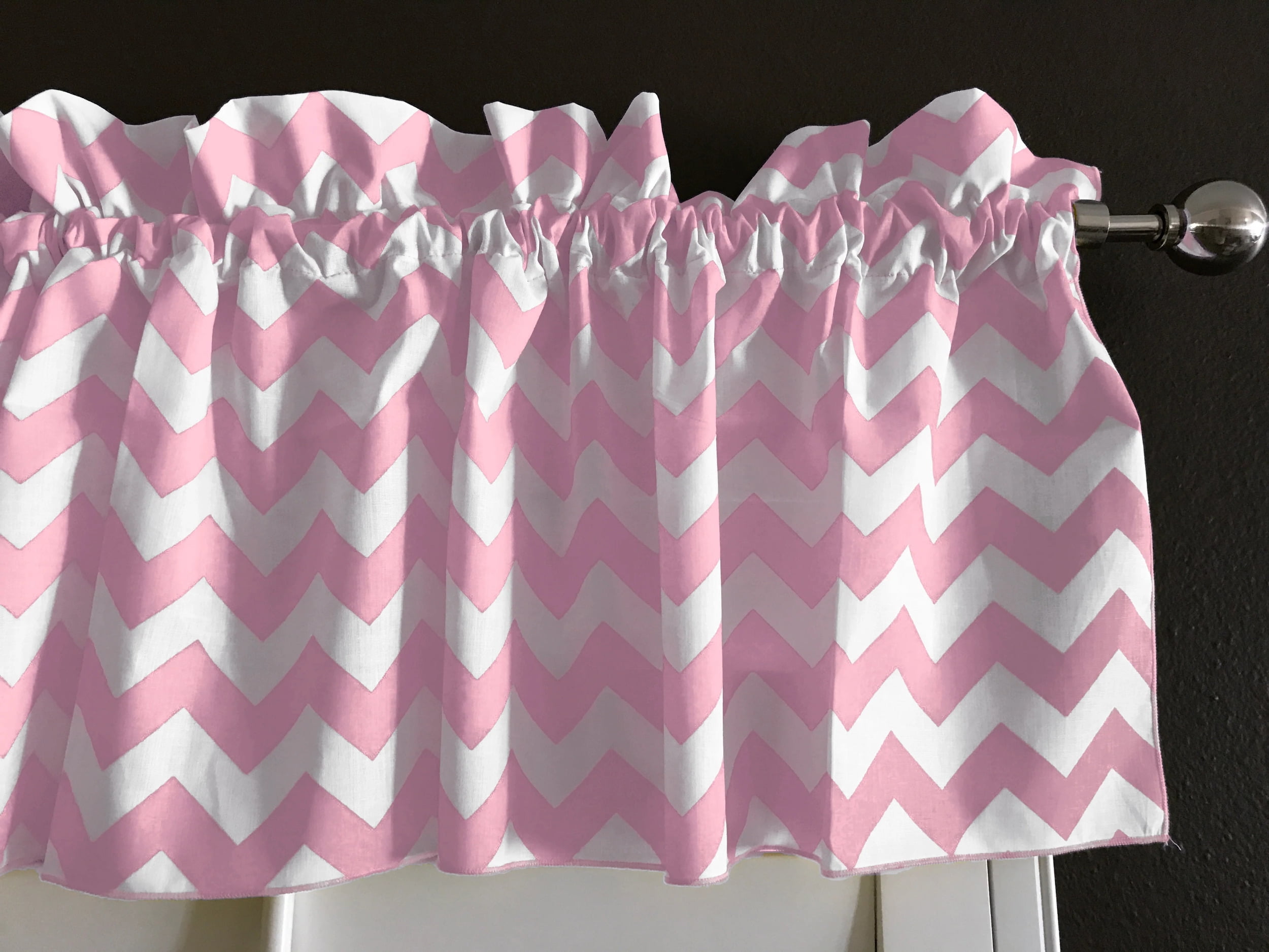 Cotton Window Valance Chevron Zig Zag 58 Inch Wide Pink - Walmart.com