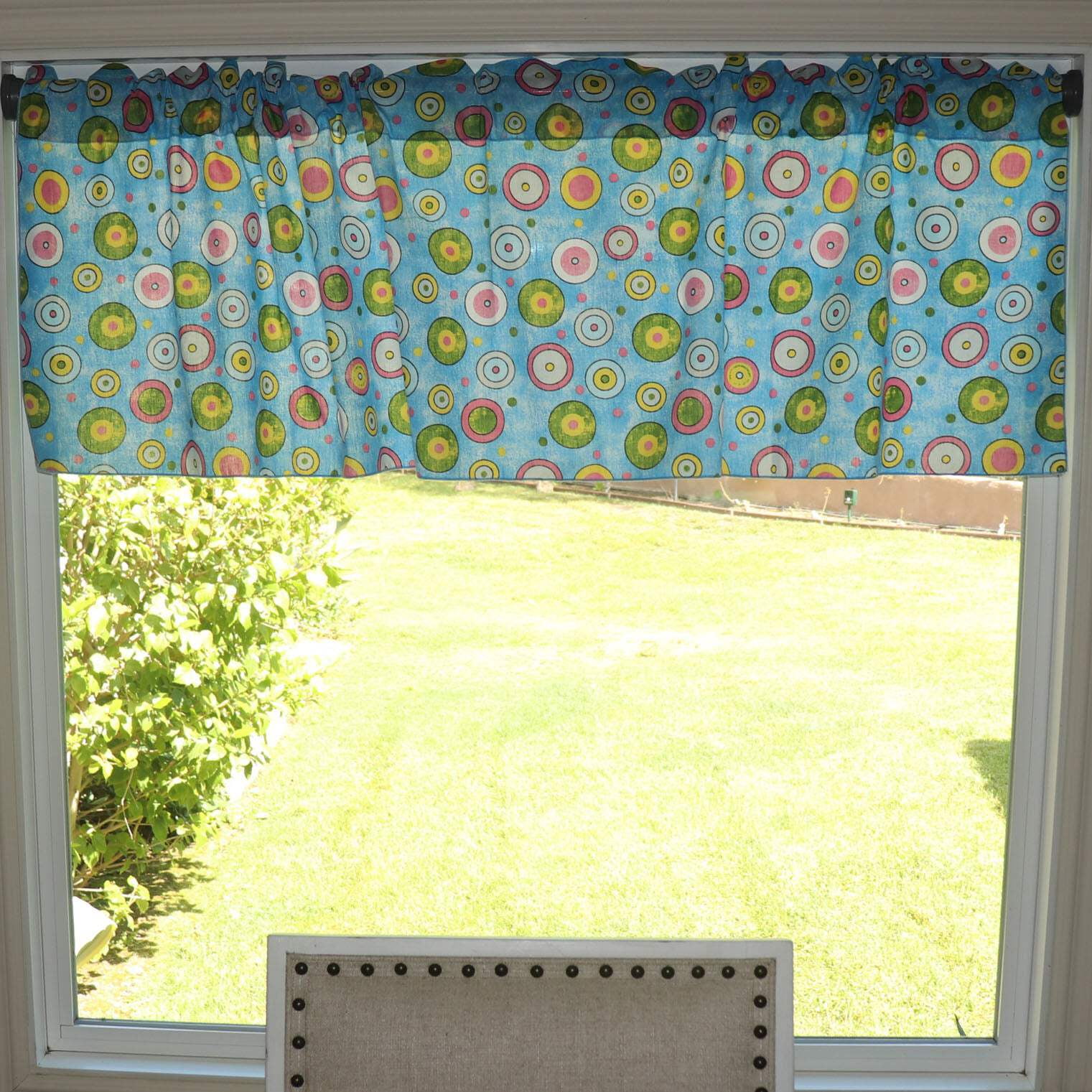 Cotton Window Valance Circles Print 58 Inch Wide Blue - Walmart.com