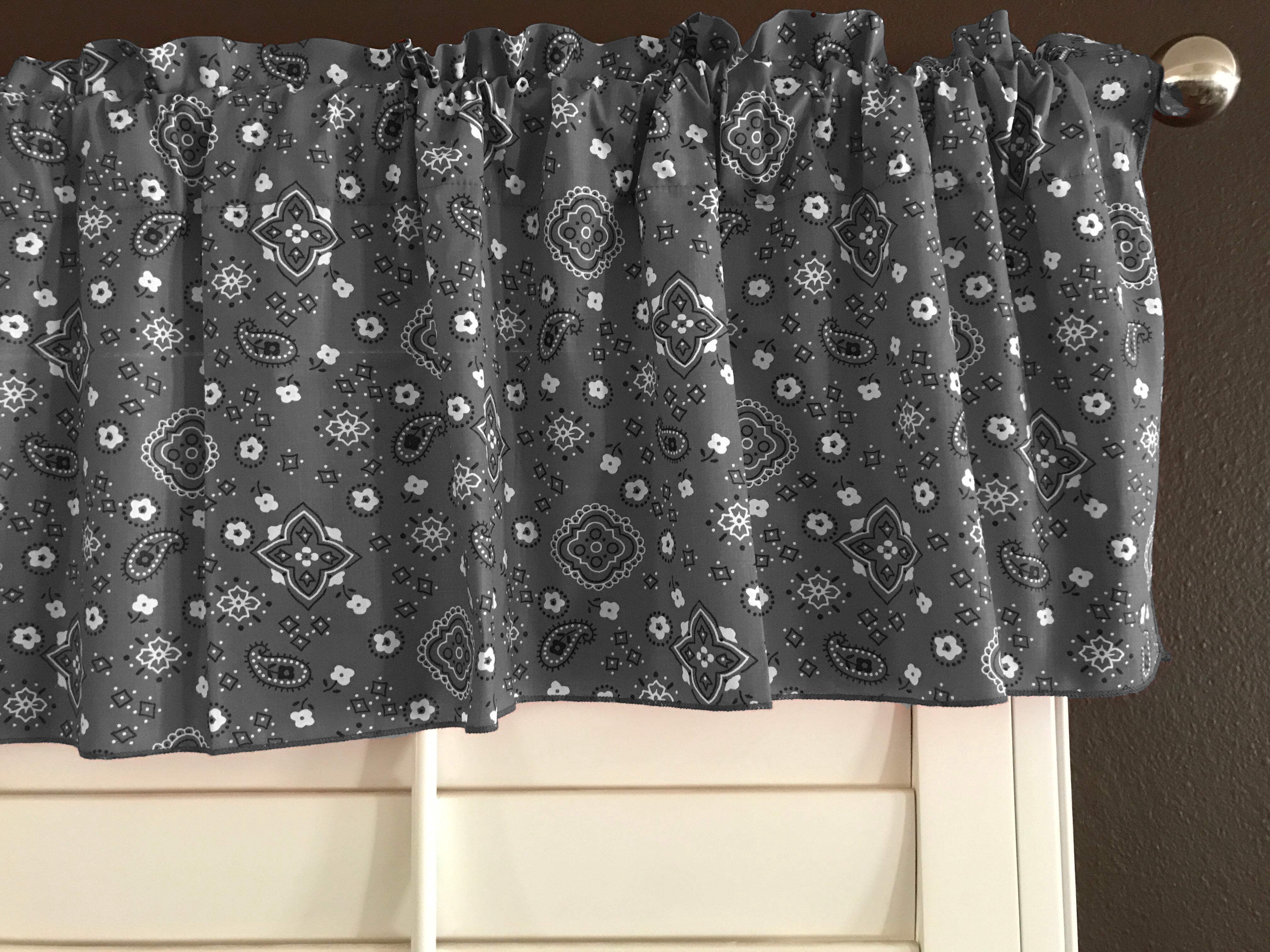 Cotton Window Valance Floral Paisley Bandanna Print 58 Inch Wide ...