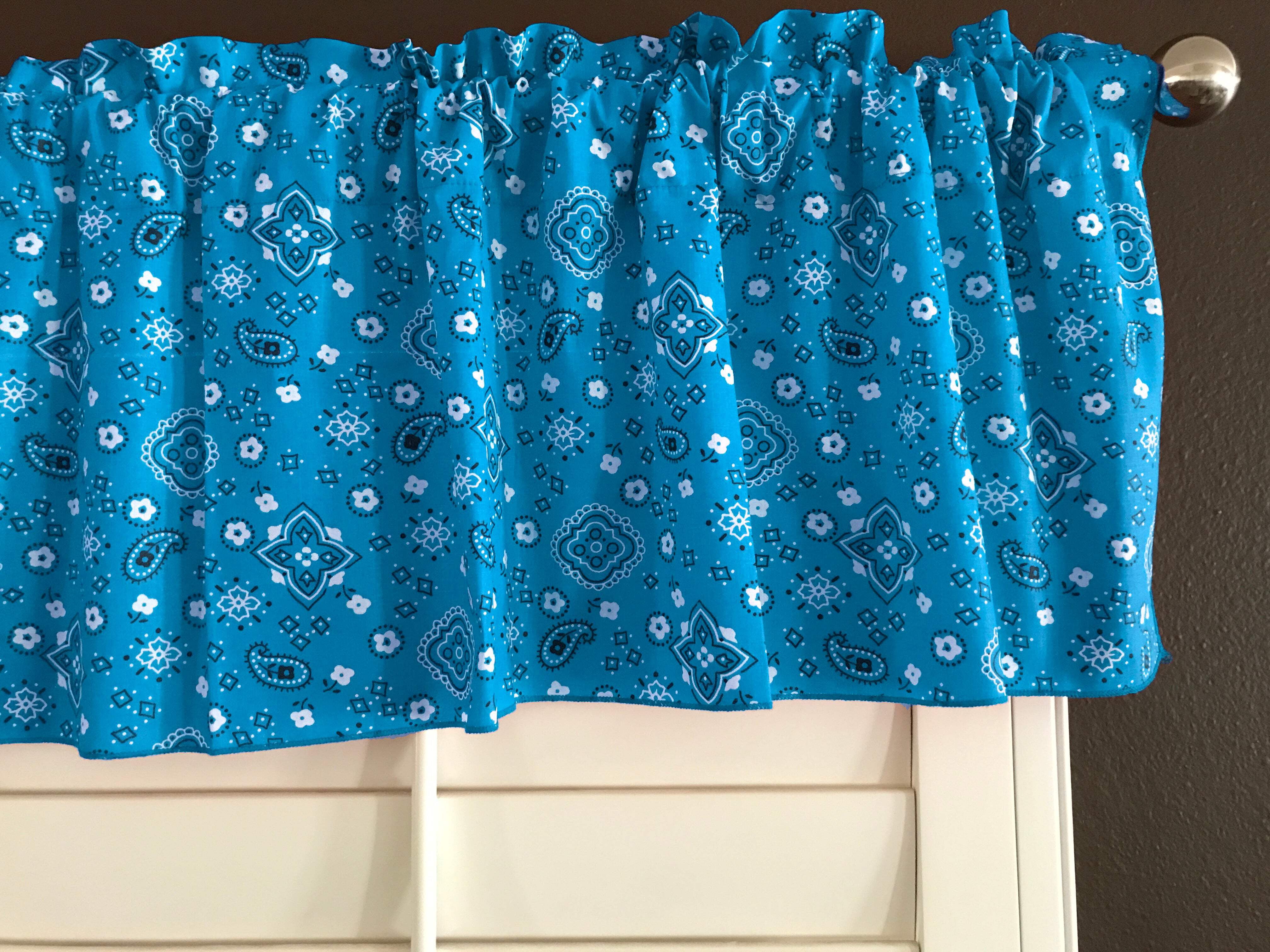 Cotton Window Valance Floral Paisley Bandanna Print 58 Inch Wide ...