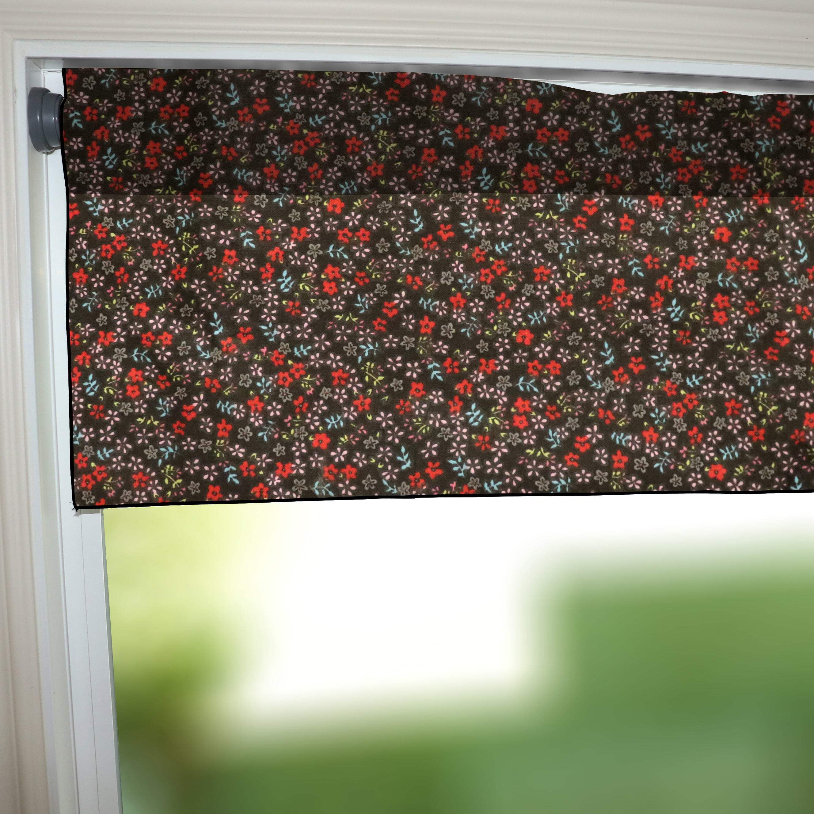 Cotton Window Valance Floral Print 58 Inch Wide Small Flowers Allover ...