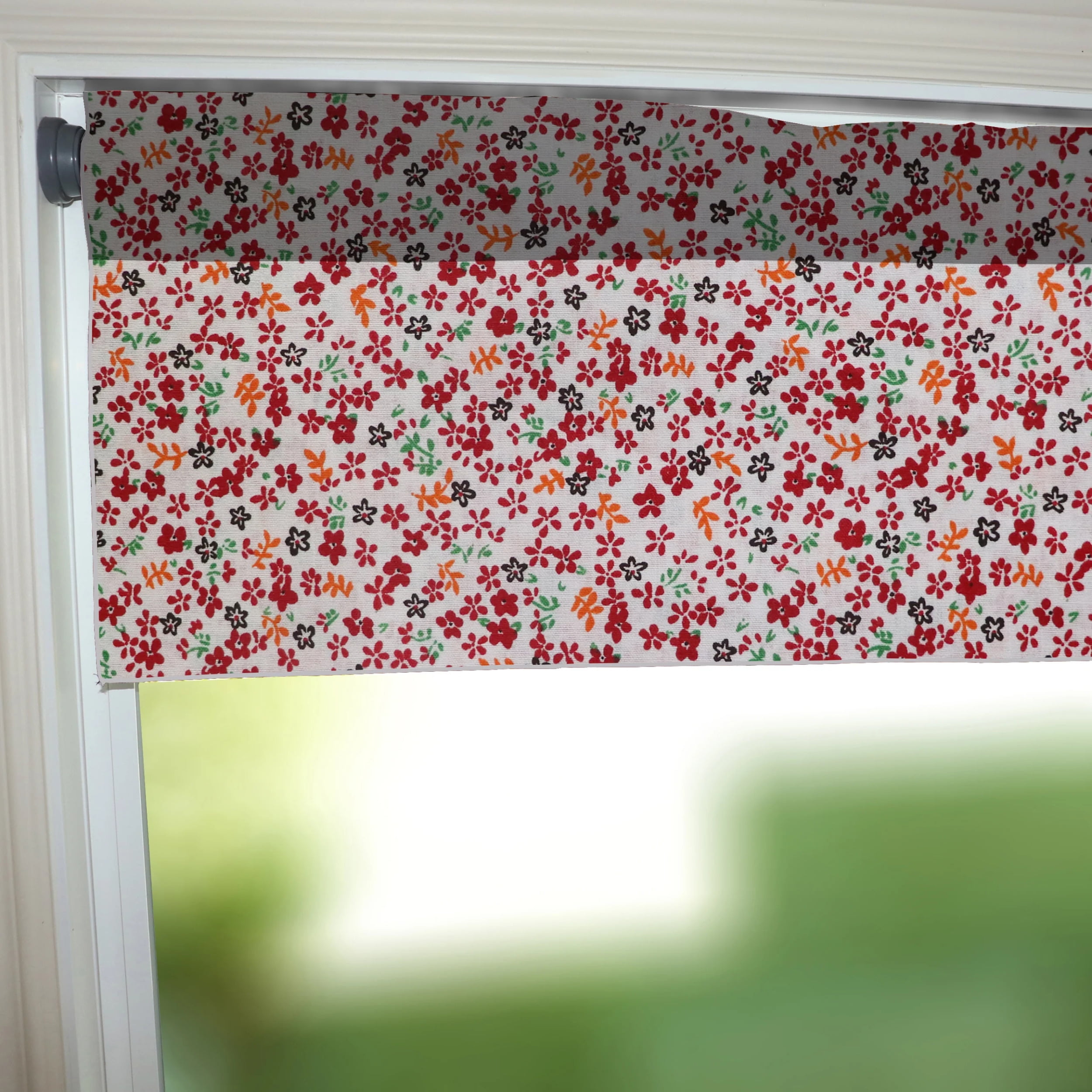 Cotton Window Valance Floral Print 58 Inch Wide Small Flowers Allover ...