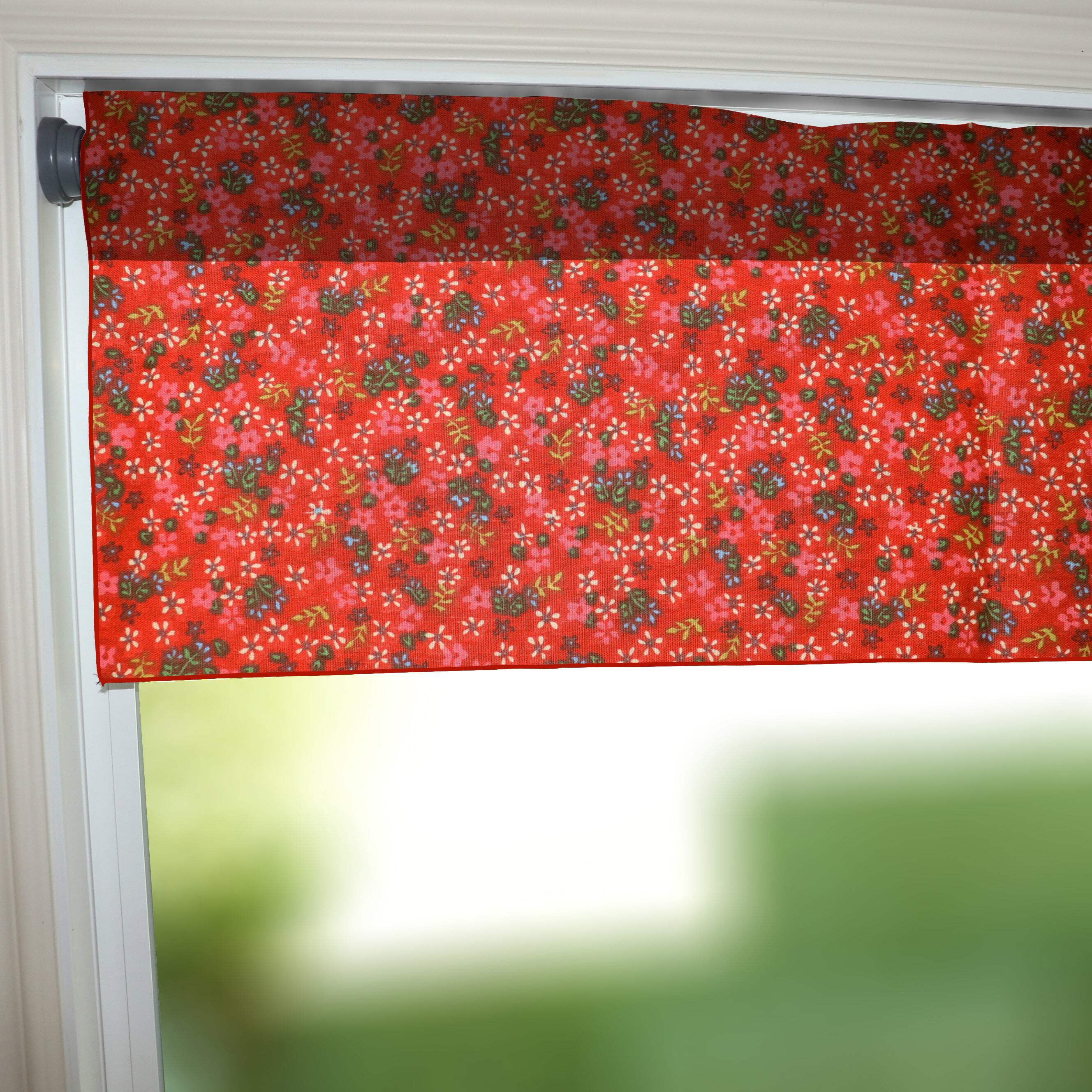Cotton Window Valance Floral Print 58 Inch Wide Small Flowers Allover ...