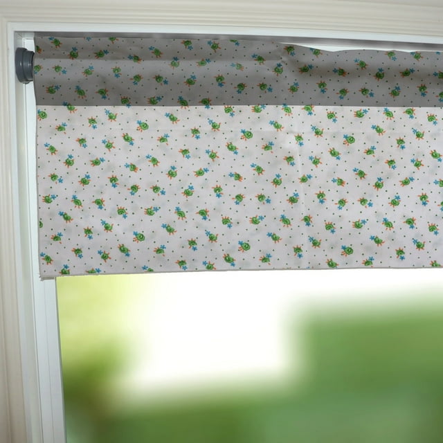Cotton Window Valance Floral Print 58 Inch Wide Tiny Flower Dots Green ...