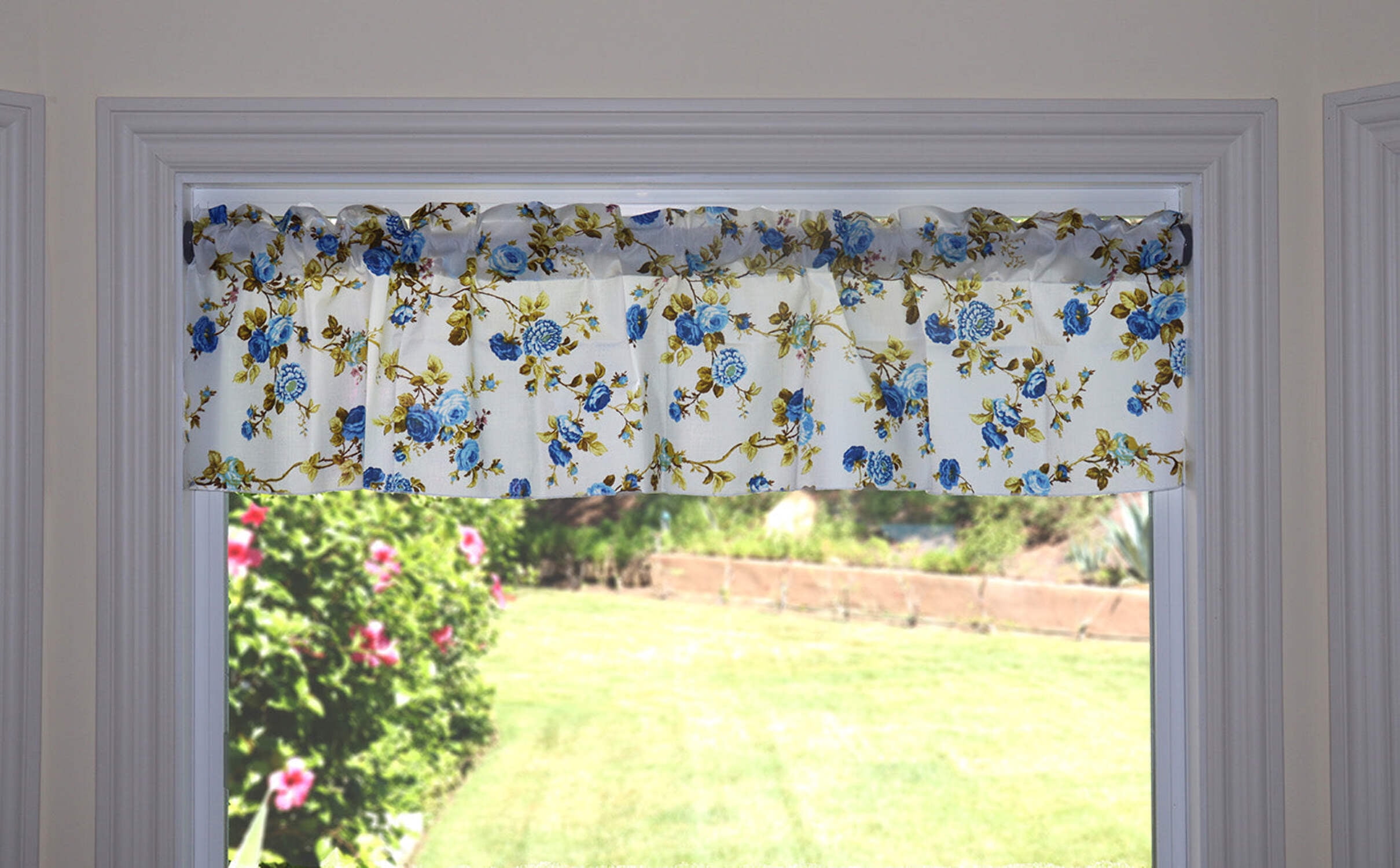 Cotton Window Valance Floral Print 58 Inch Wide Vintage Floral Large ...