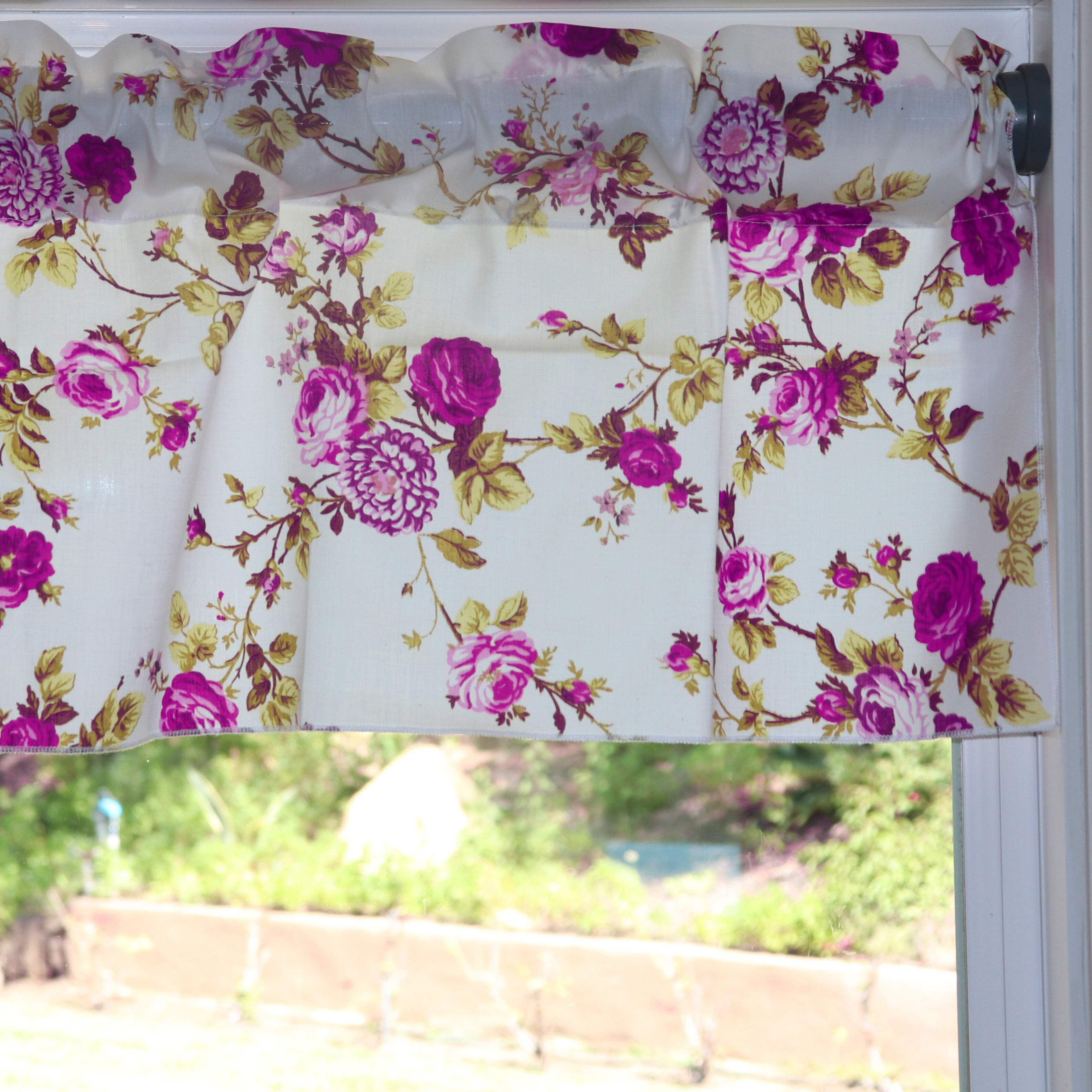Cotton Window Valance Floral Print 58 Inch Wide Vintage Floral Large ...