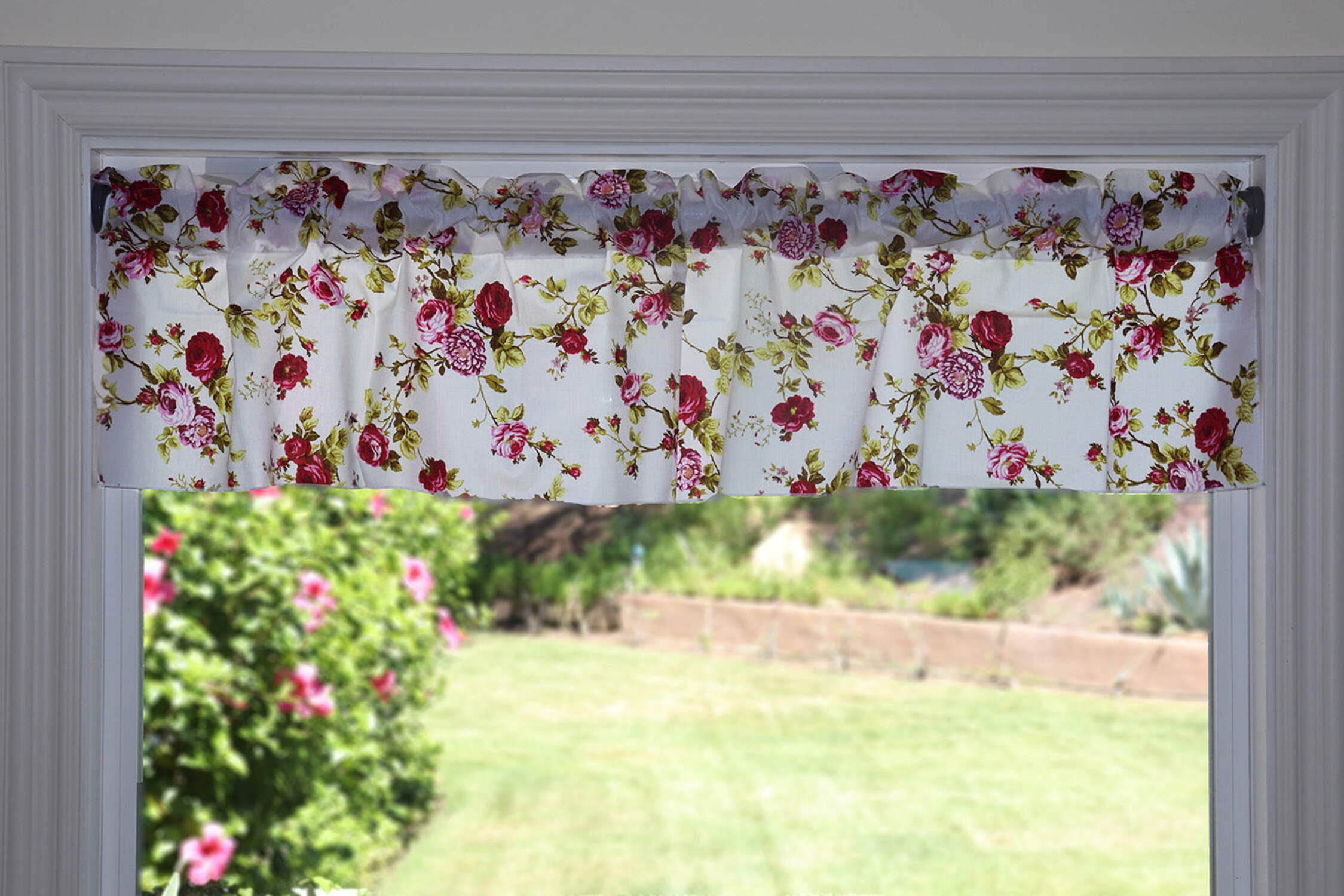 Cotton Window Valance Floral Print 58 Inch Wide Vintage Floral Large ...