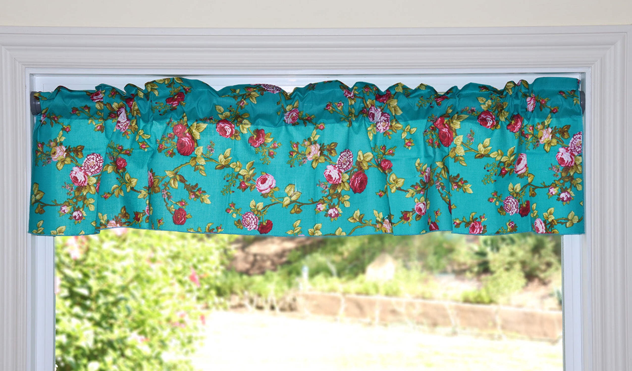 Cotton Window Valance Floral Print 58 Inch Wide Vintage Floral Large ...
