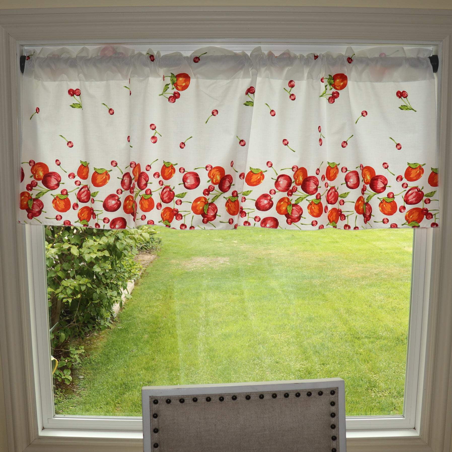 Cotton Window Valance Fruits Print 58 Inch Wide Falling Apples and ...