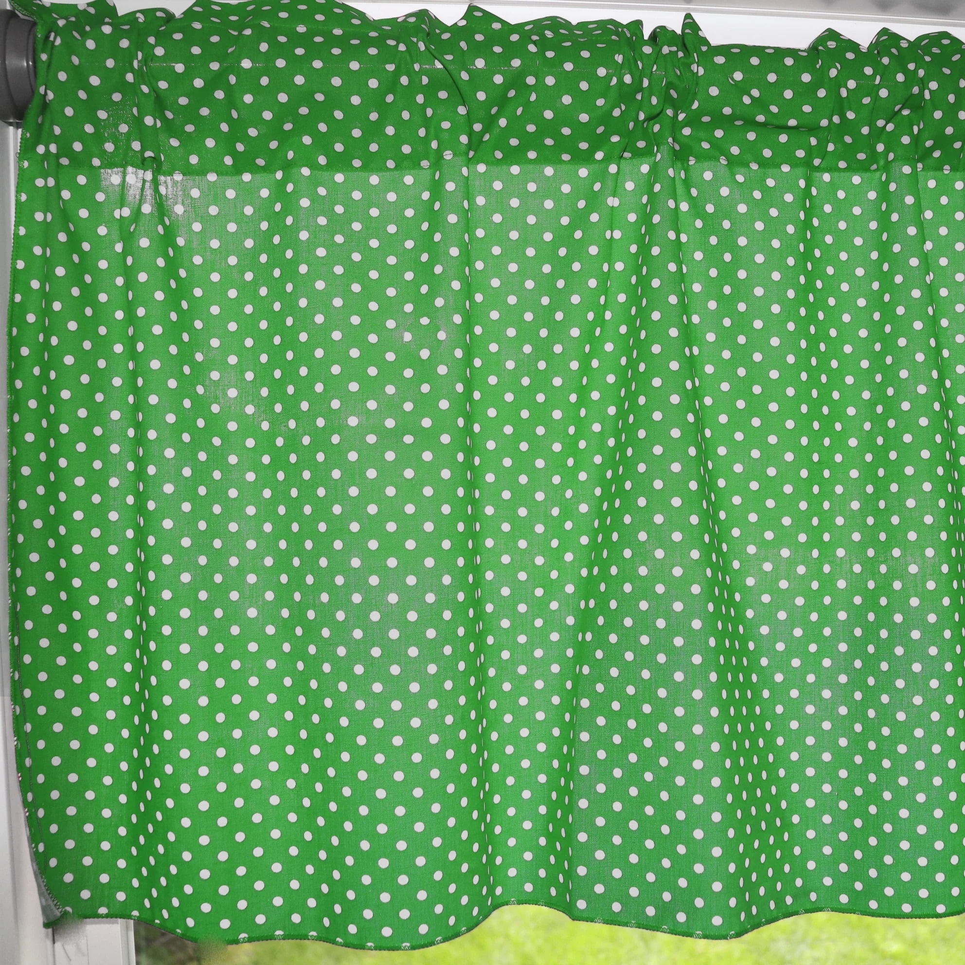 Cotton Window Valance Polka Dots Print 58 Inch Wide / Mini Dots White ...