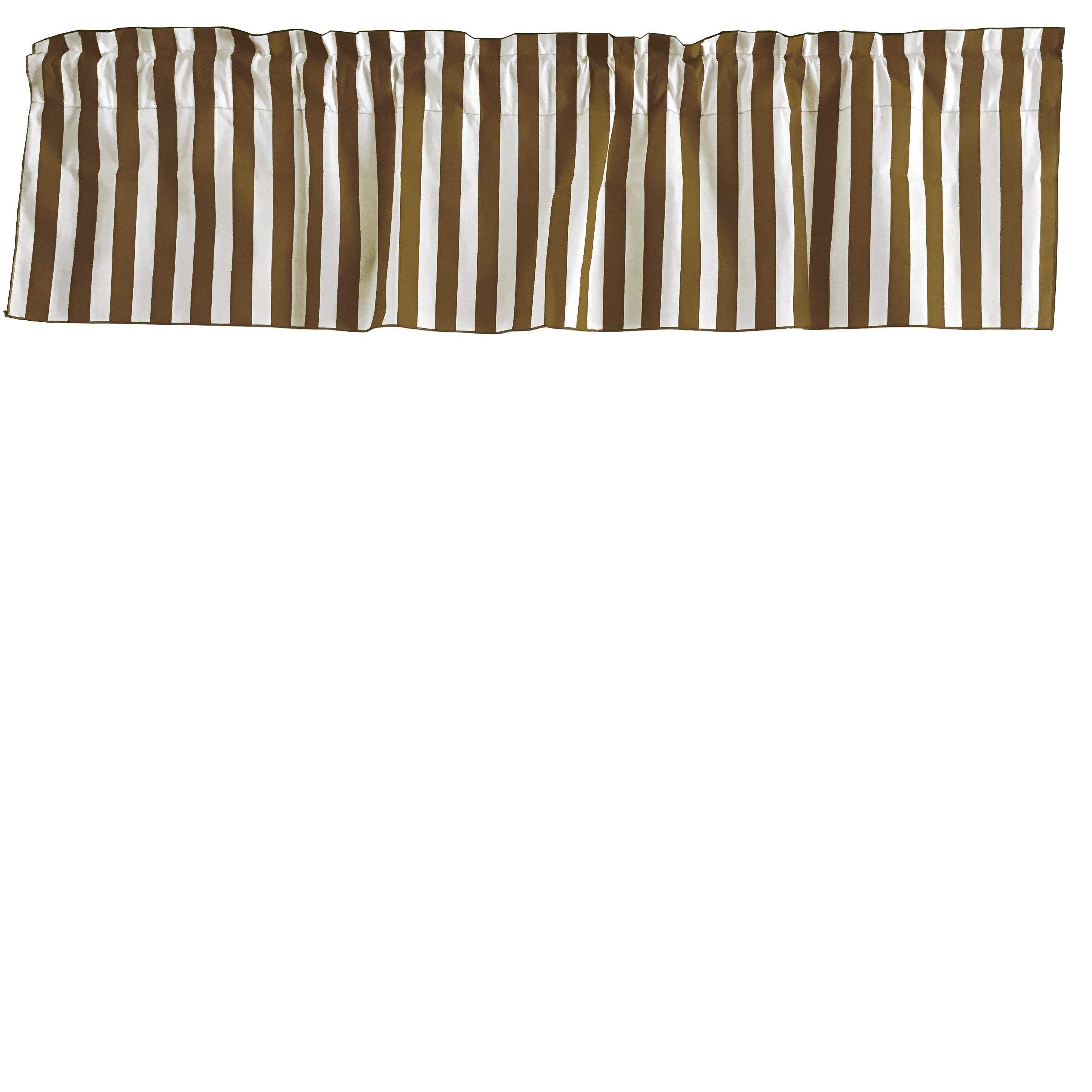 Cotton Window Valance Stripe Print 58 Inch Wide / 1 Inch Stripe Brown ...